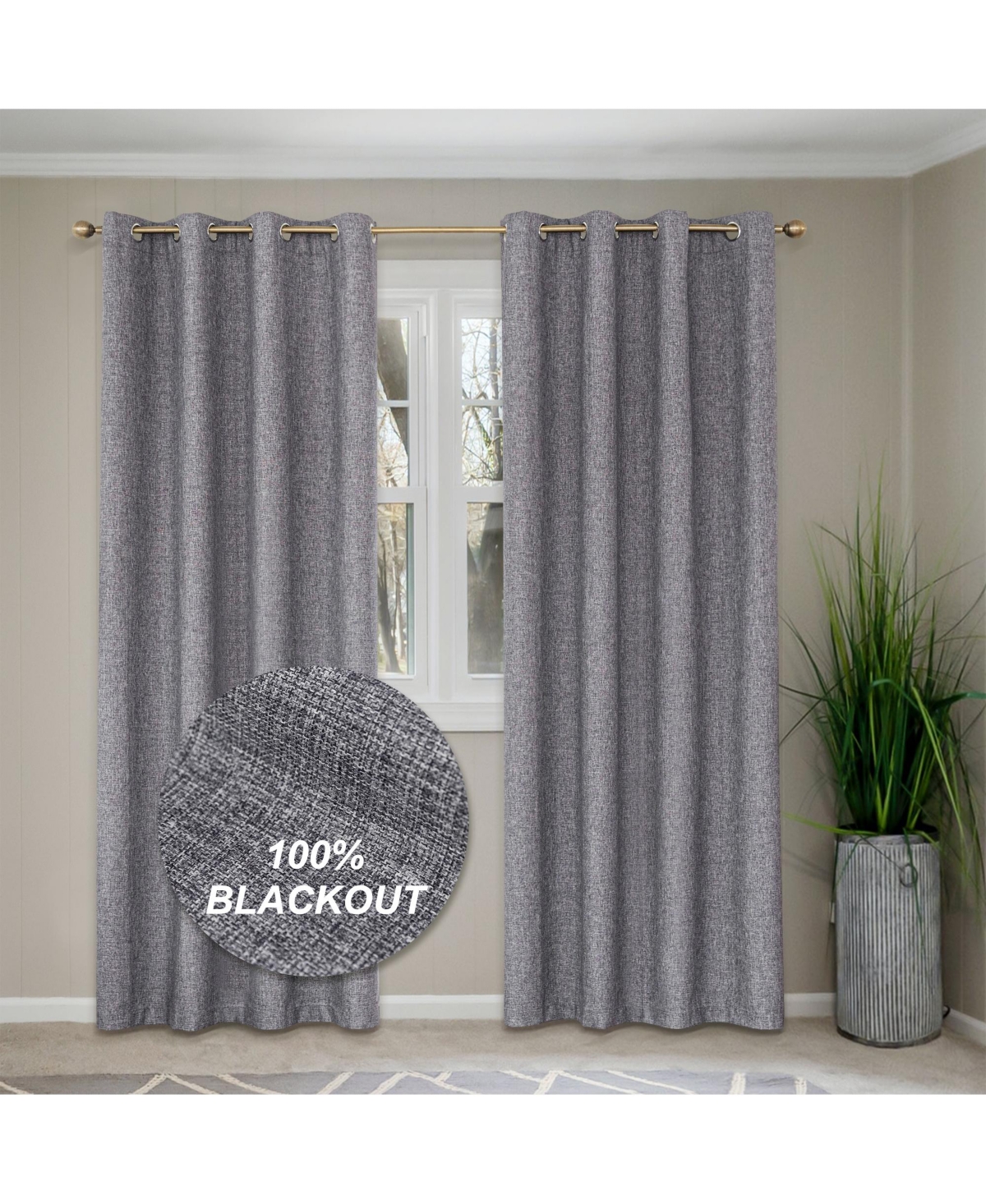 Click here for 100 Blackout Linen Texture Curtains with Grommet T... prices