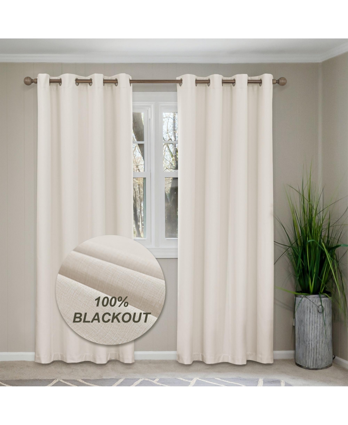 Click here for 100 Blackout Linen Texture Curtains with Grommet T... prices