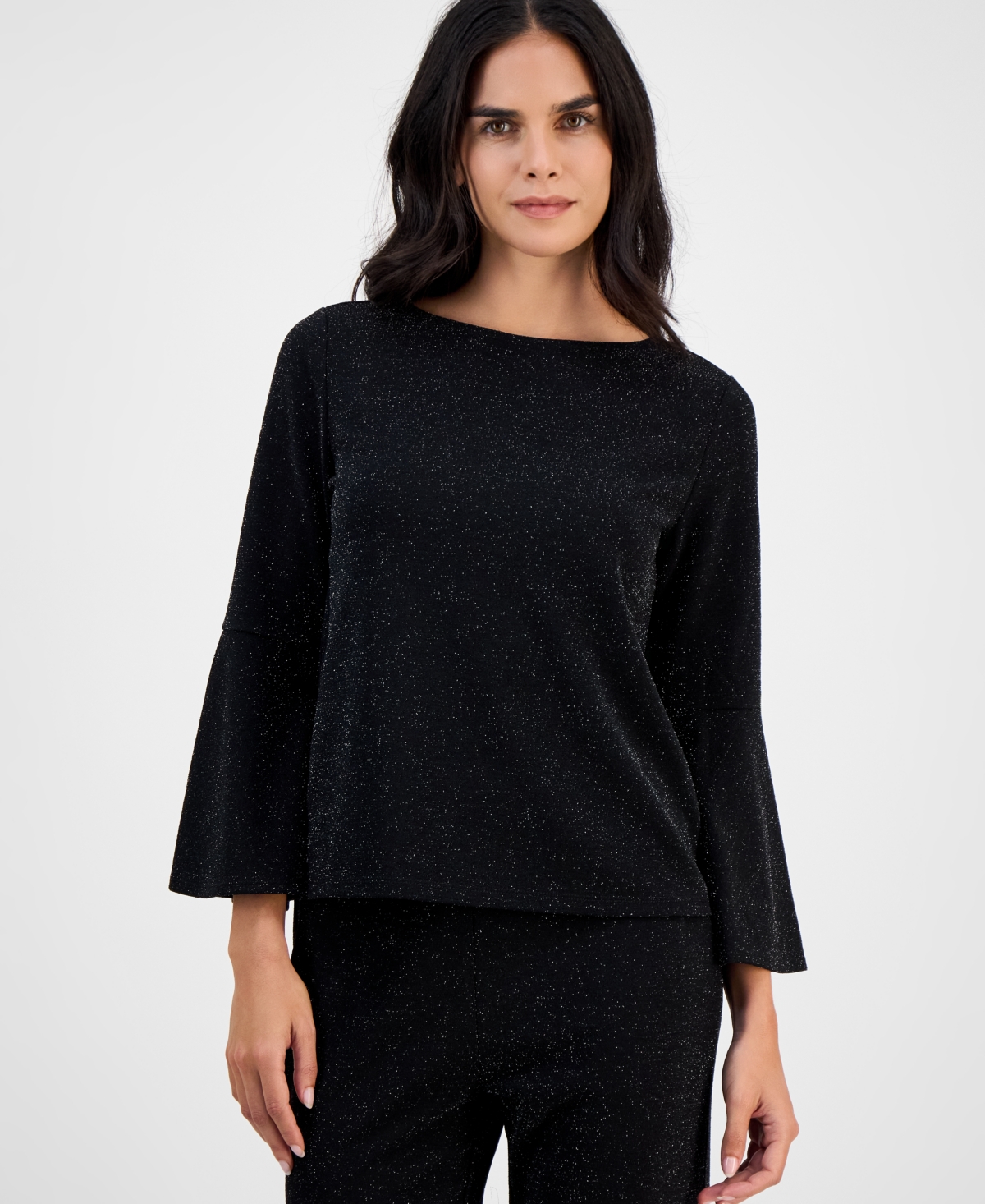 Click here for Ak Anne Klein Petite Boat-Neck Long-Bell-Sleeve To... prices