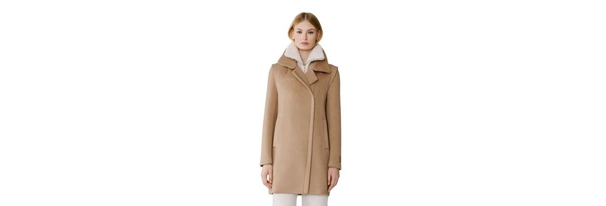 Click here for Soia & Kyo Womens Kiana Wool Moto Coat - Teak prices