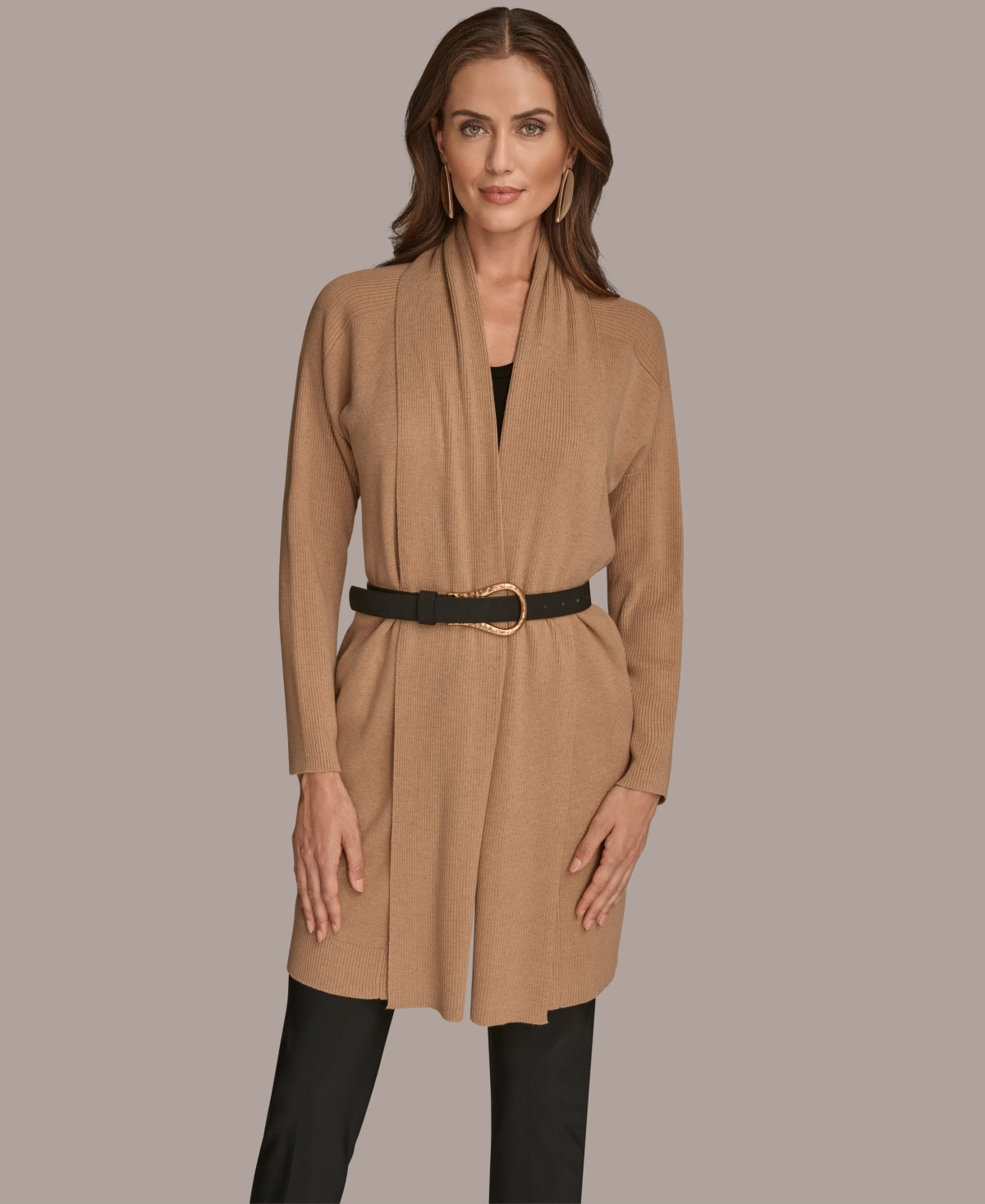 Click here for Donna Karan New York Womens Belted Open-Front Card... prices