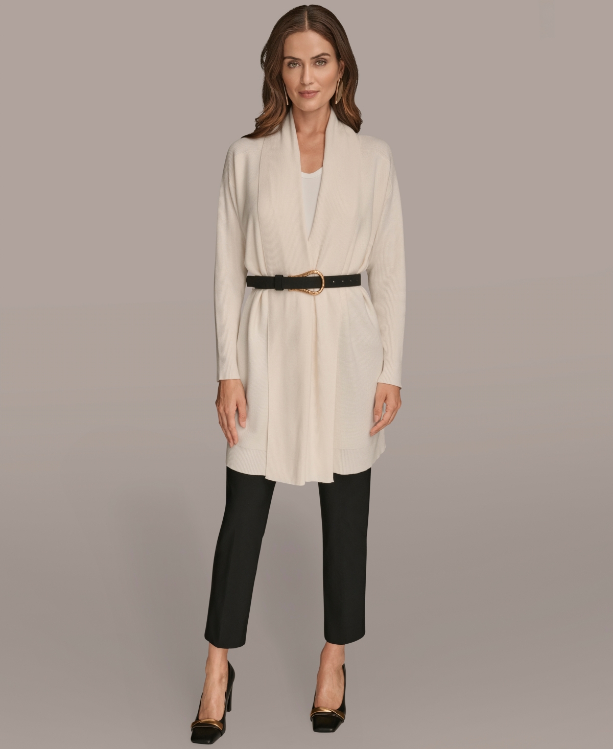 Click here for Donna Karan New York Womens Belted Open-Front Card... prices
