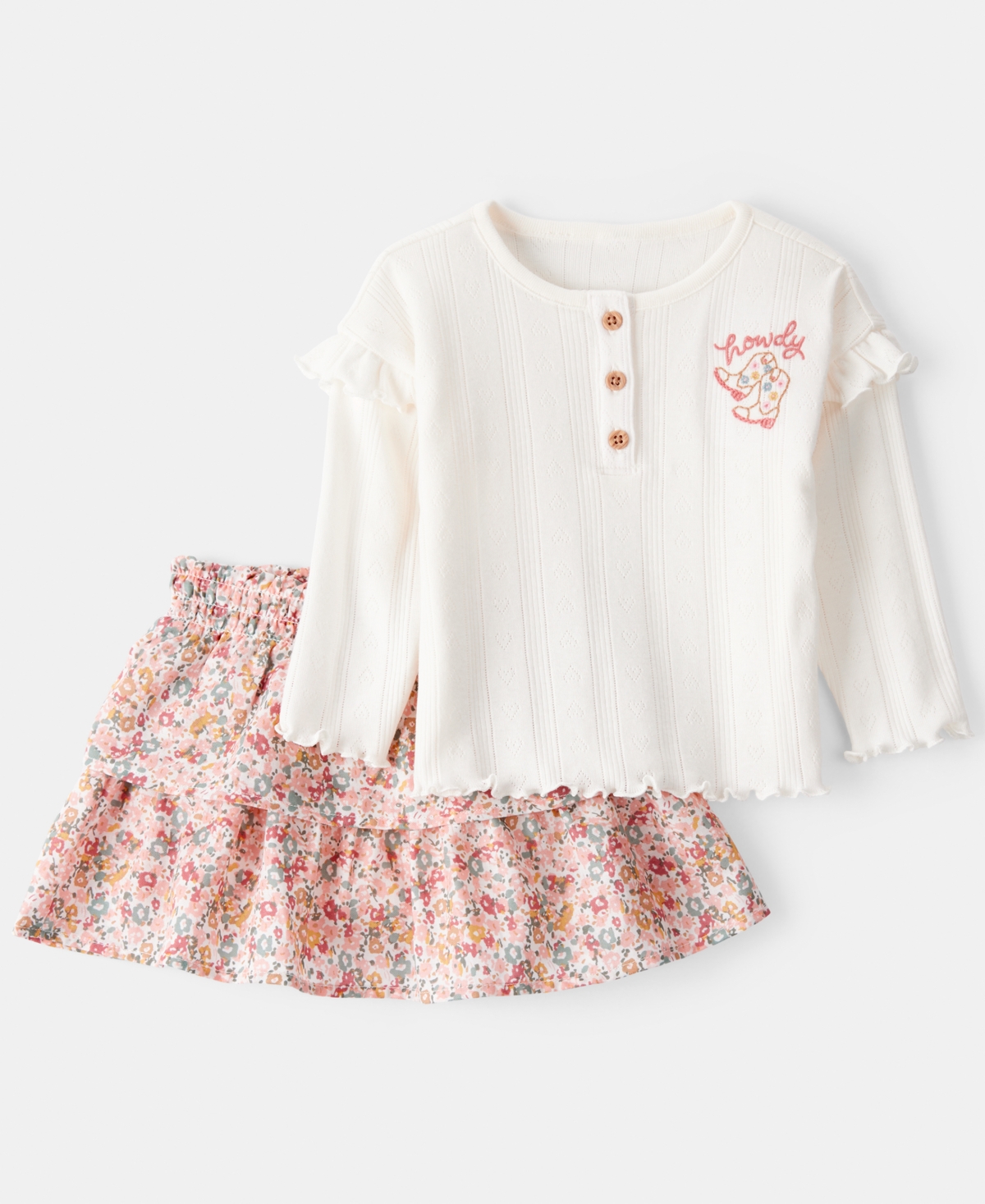 Click here for Carters Baby Girls 2-Piece Ribbed Top and Floral S... prices