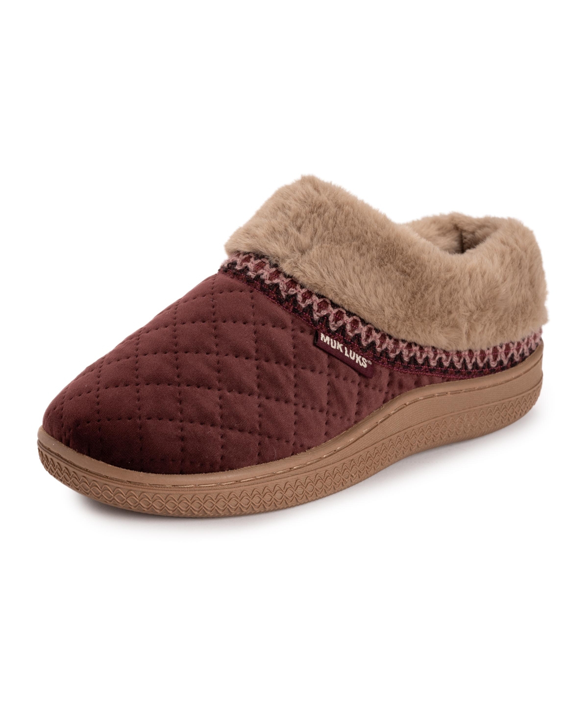 Click here for Muk Luks Womens Charlee Velvet Clog - Merlot prices