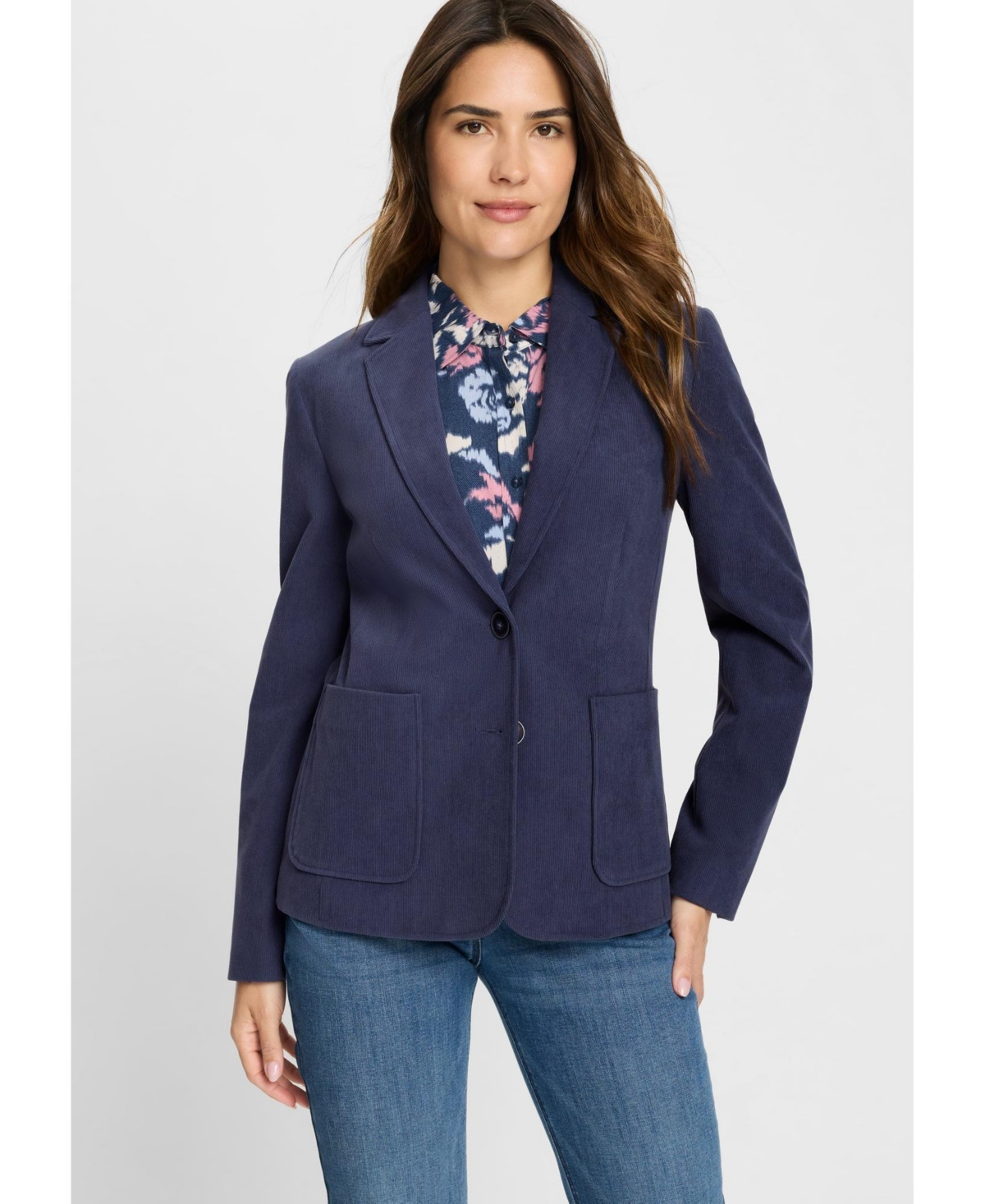 Click here for Olsen Womens Corduroy Blazer - Indigo denim prices