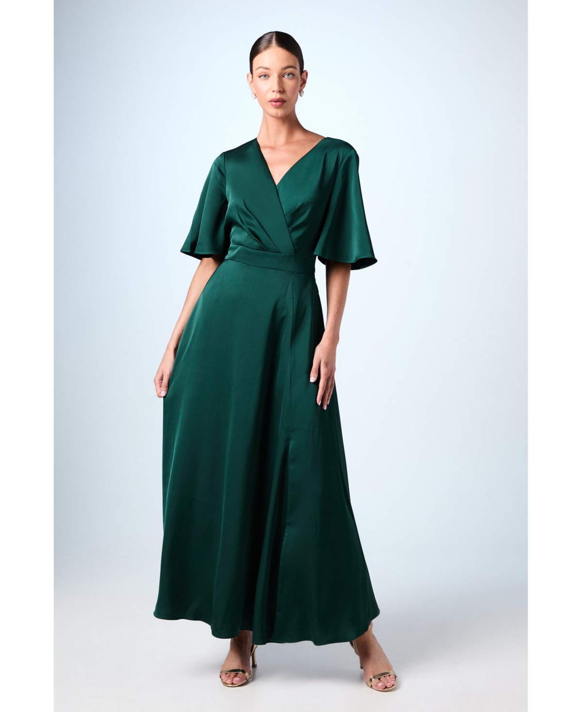 Click here for Coast Womens Wrap Satin Maxi Bridesmaids Dress - E... prices