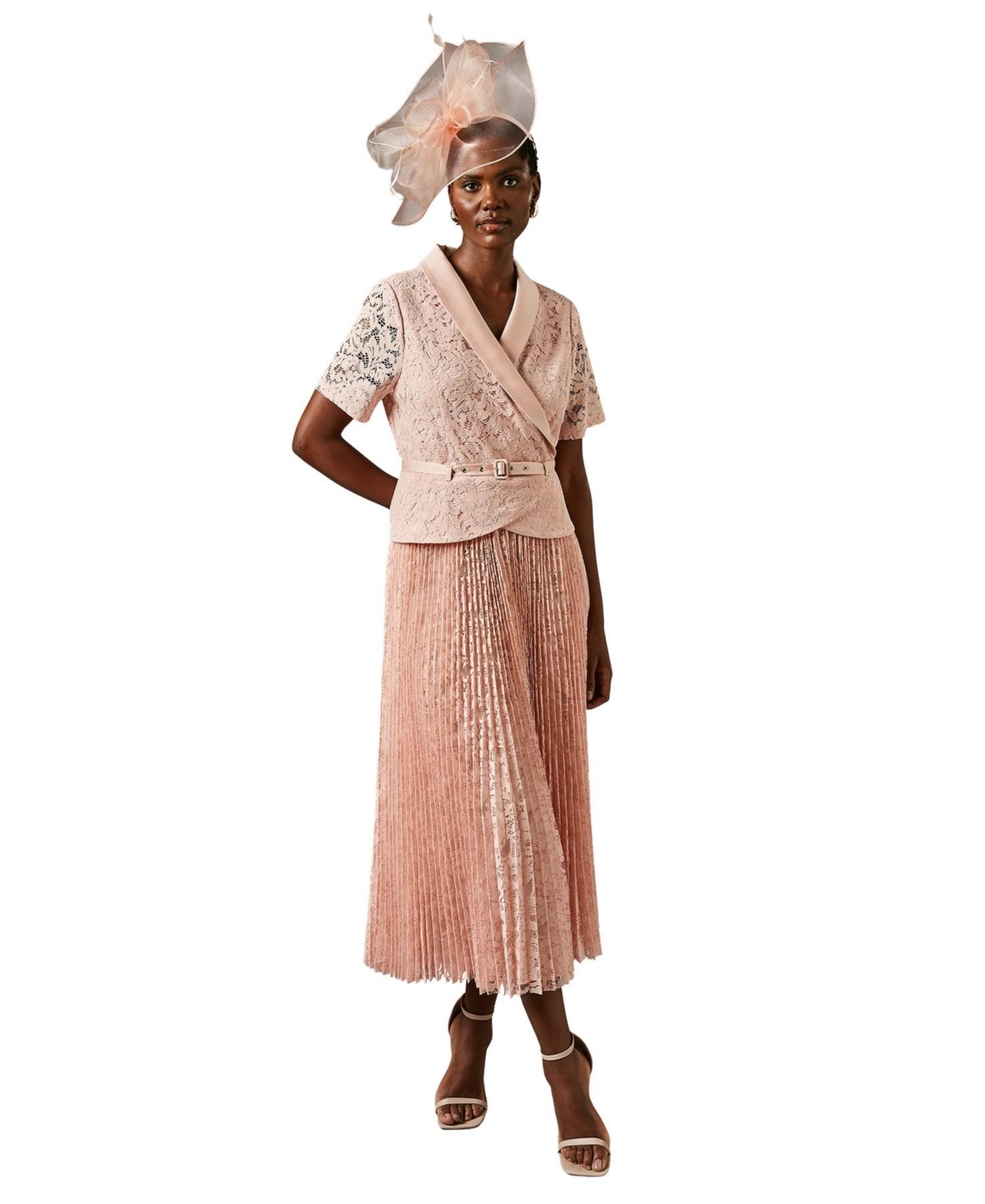 Click here for Coast Womens Lace 2-In-1 Jacket Pleated Midi Dress... prices