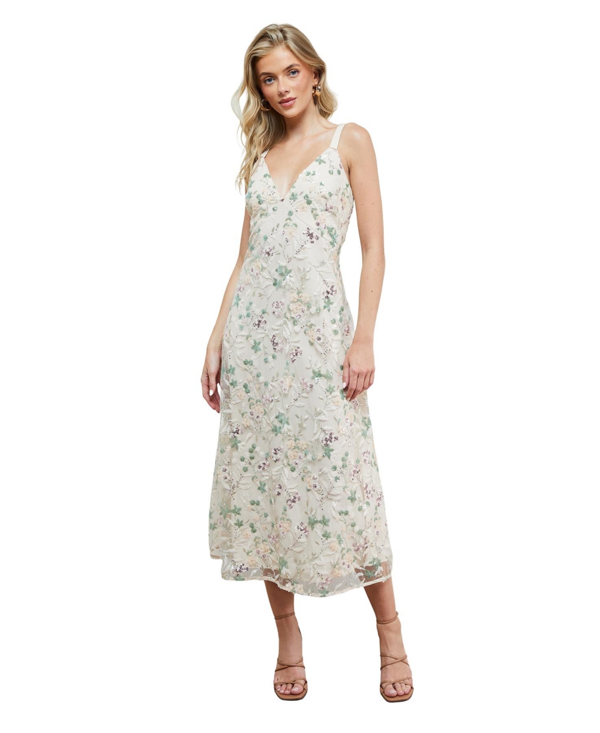 Click here for Oasis Womens Hand Embellished V-Neck Midi Dress -... prices
