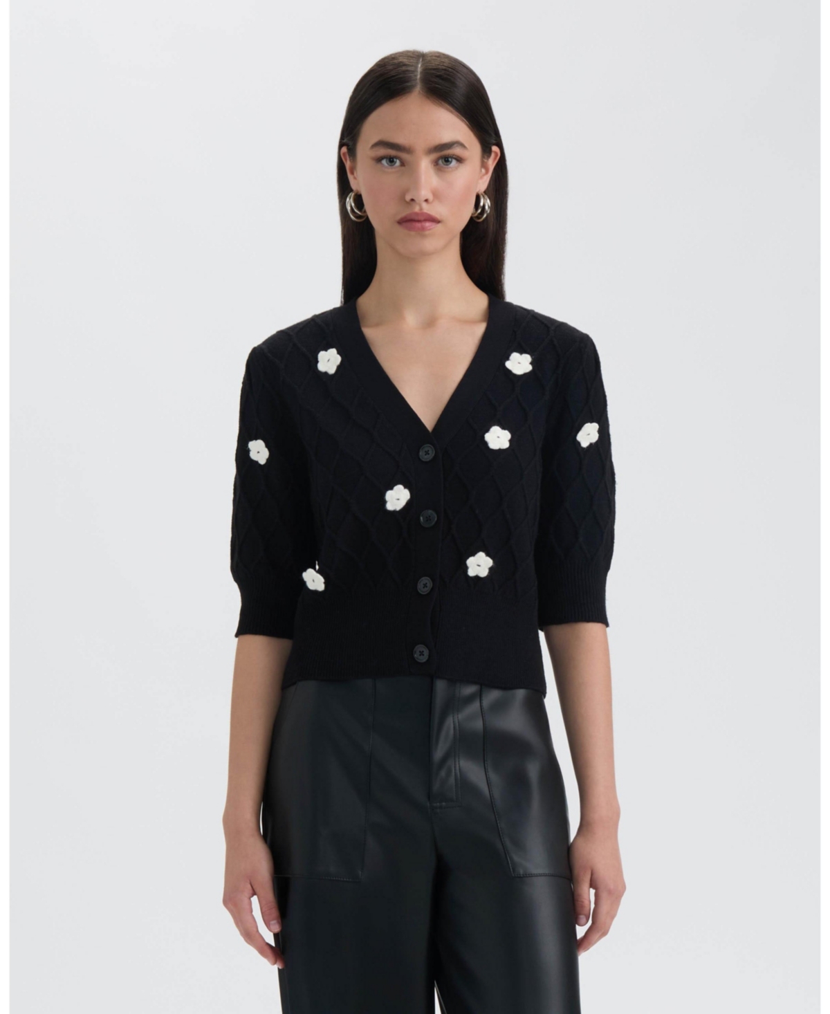 Click here for Nvlt Womens Button Front Cardigan with 3D Applique... prices
