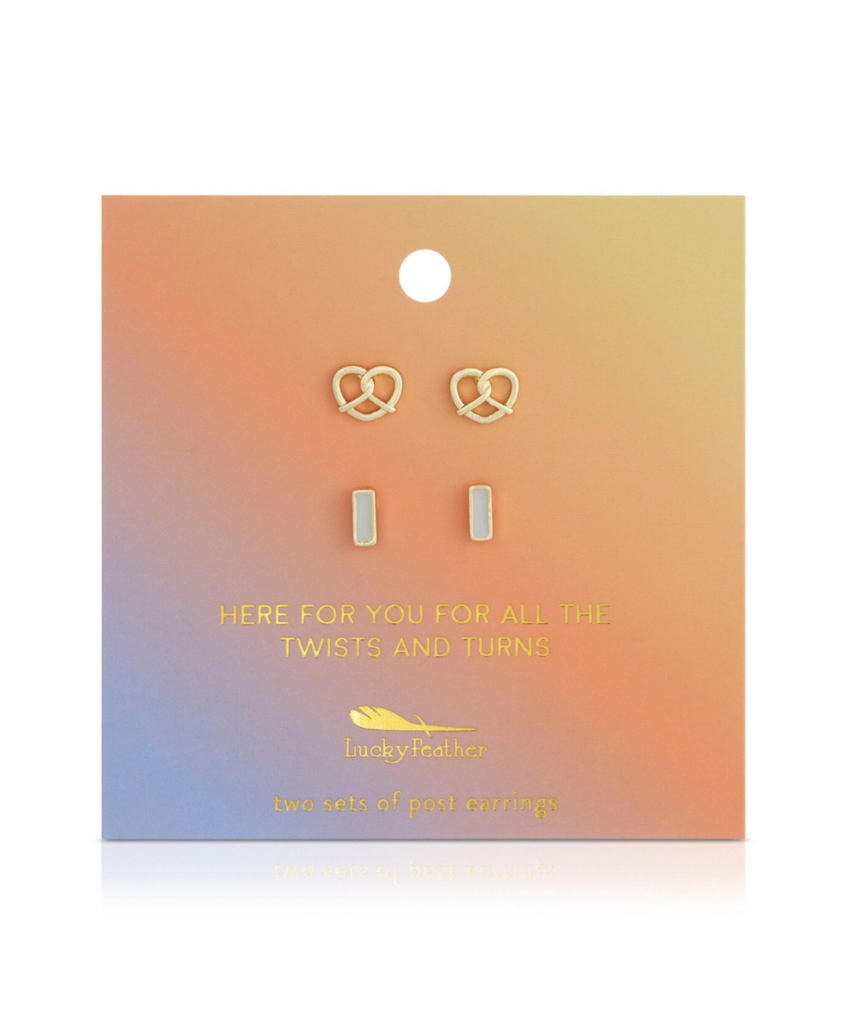 Click here for Lucky Feather Earring Set - Pretzel + Bar - Twist... prices