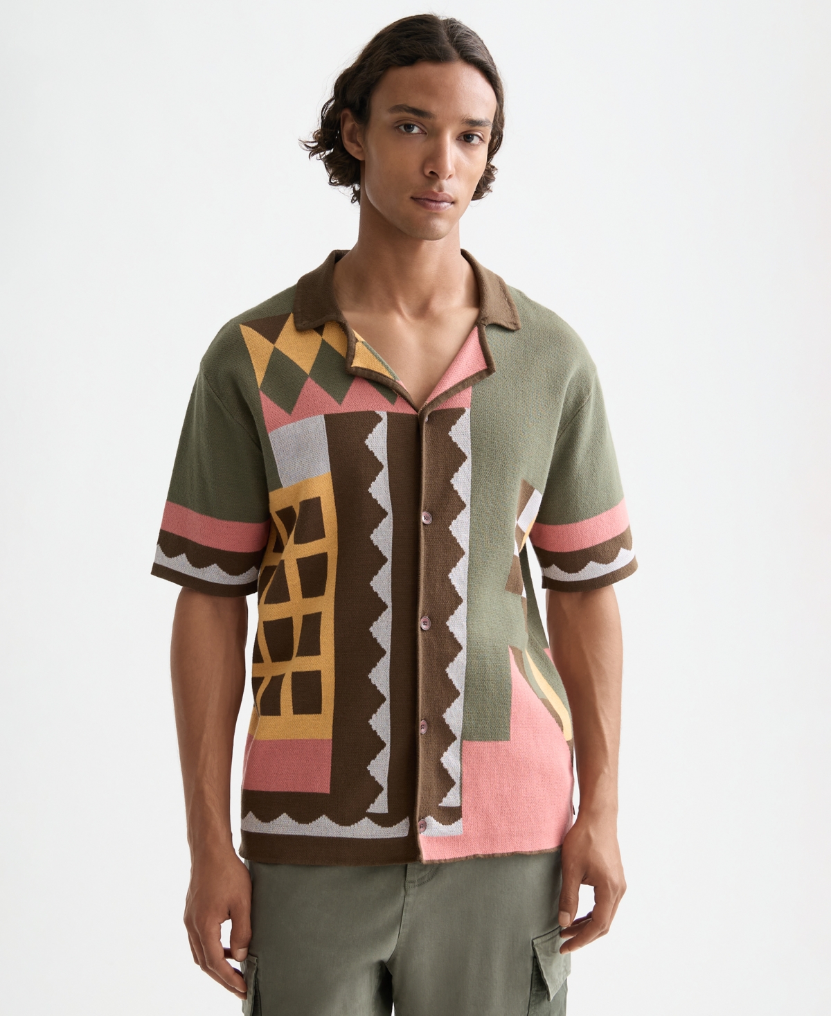 Click here for Scotch & Soda Mens Short Sleeve Shirt - Patchwork... prices