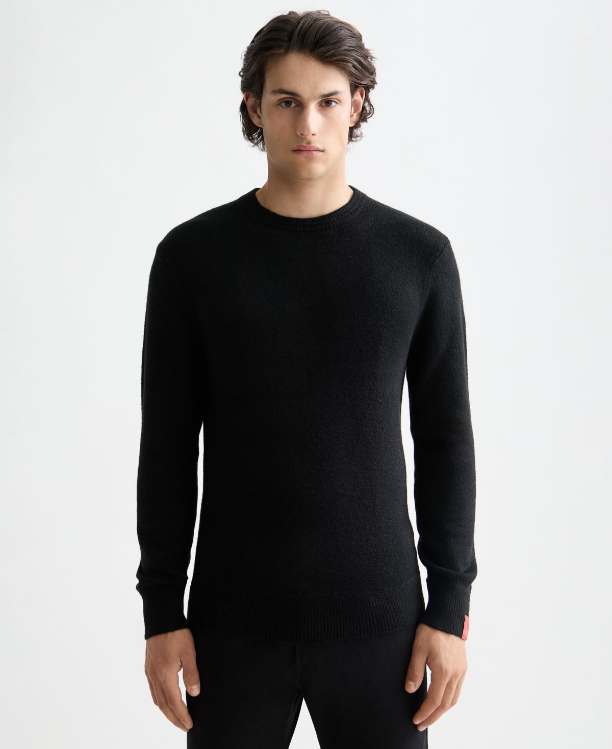 Scotch & Soda Mens Solid Crew Neck Sweater - Meteorite