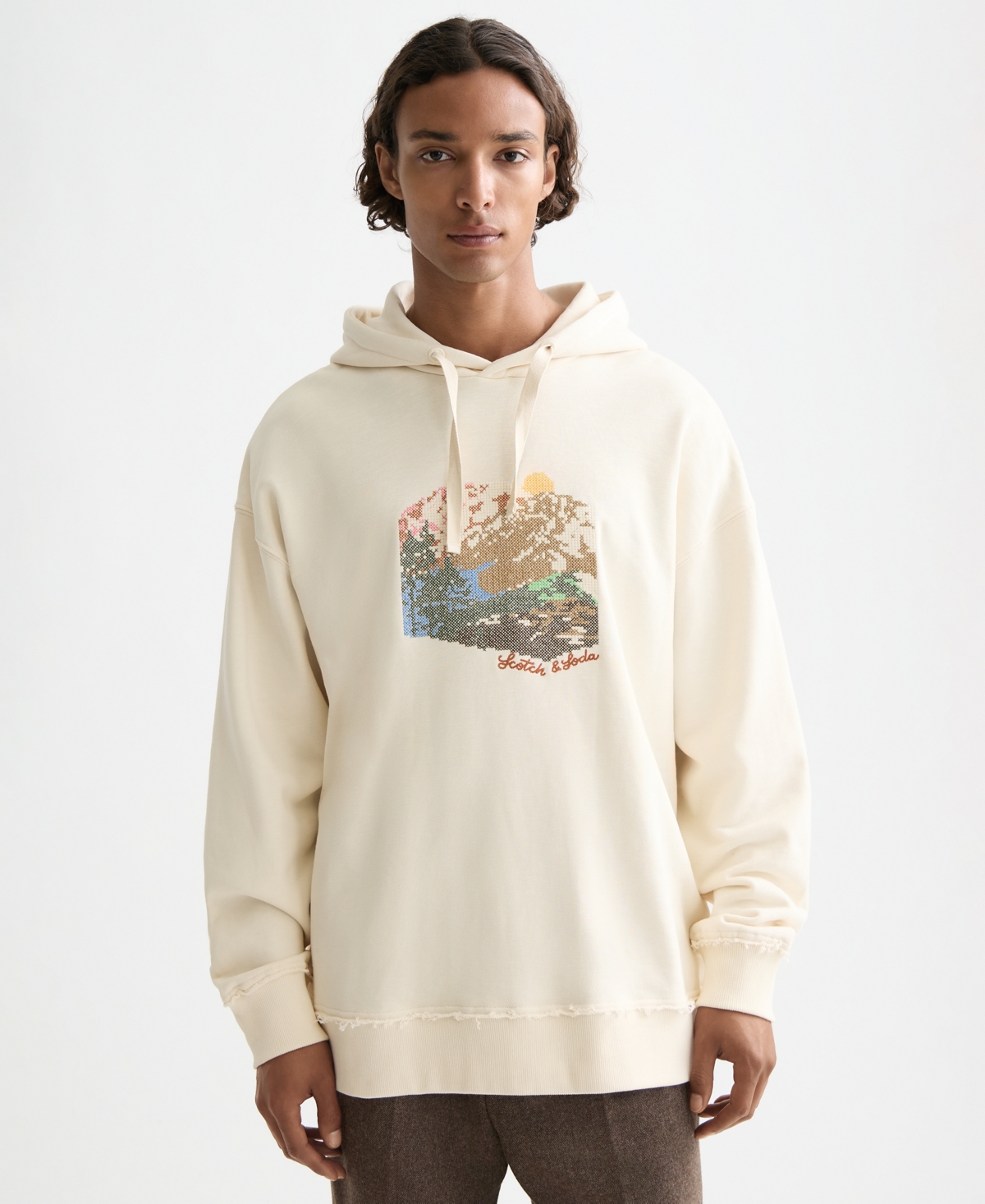 Click here for Scotch & Soda Mens Loose Fit Embroidered Artwork H... prices