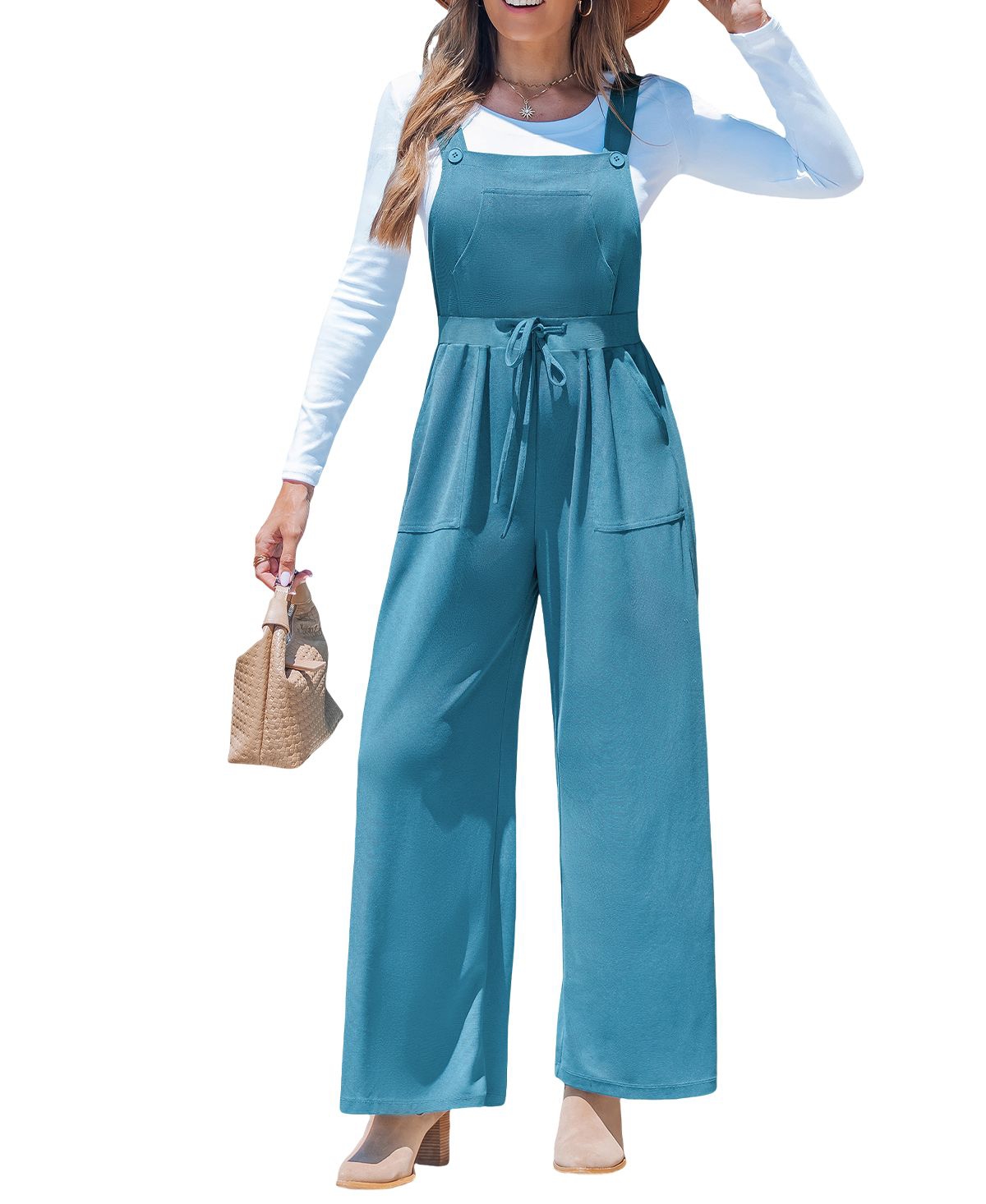 Click here for Cupshe Womens Weekend Wander Teal Jumpsuit - Mediu... prices