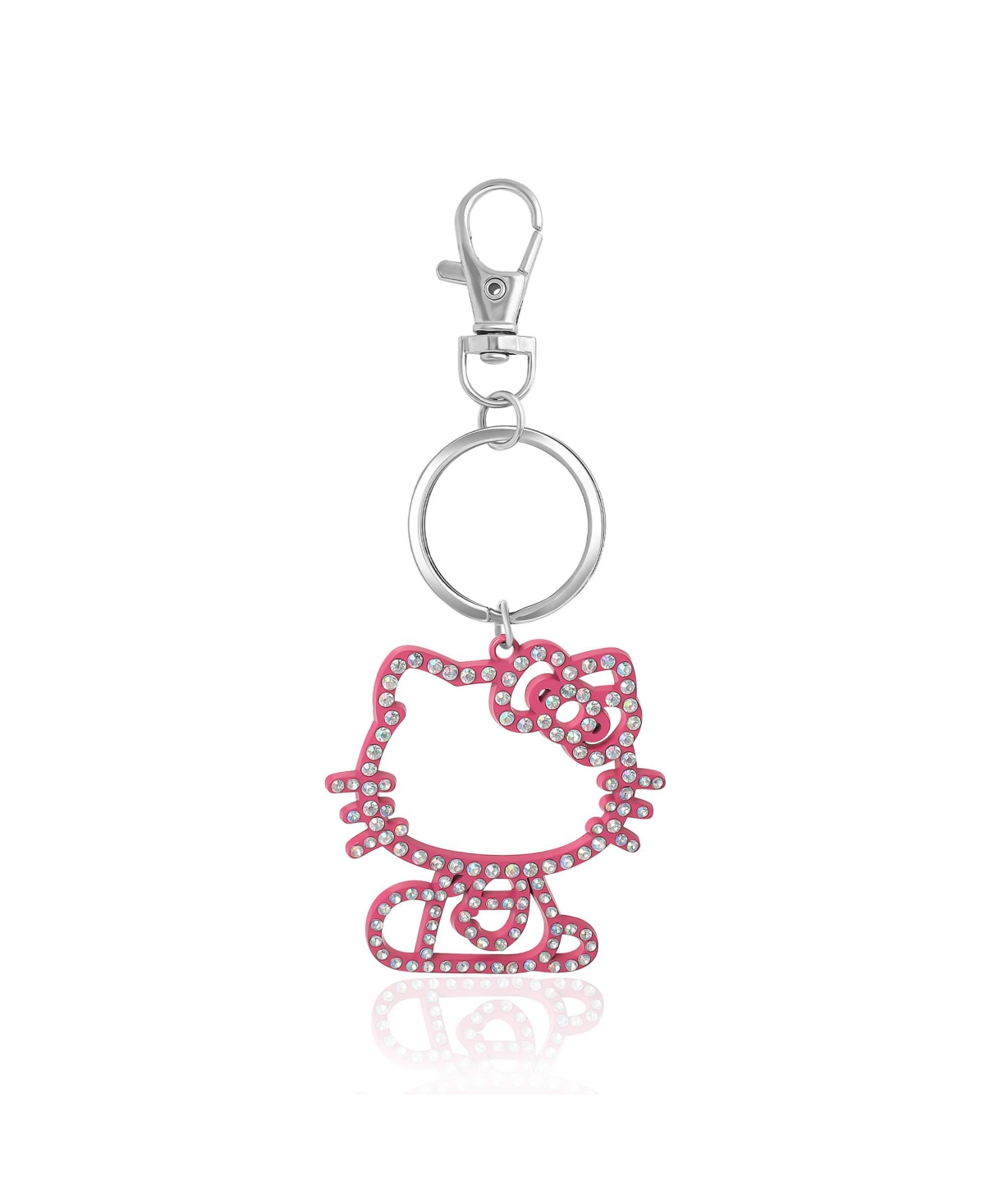 Click here for Hello Kitty Pink Silhouette Outline Crystal Keycha... prices