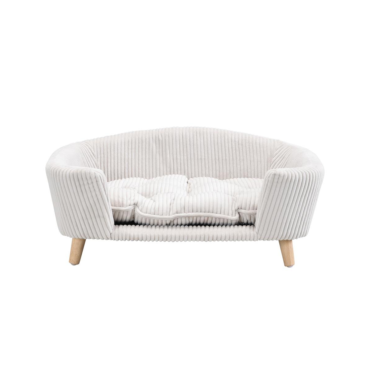 Click here for Zeus & Ruta Beige Corduroy Elevated Pet Couch with... prices