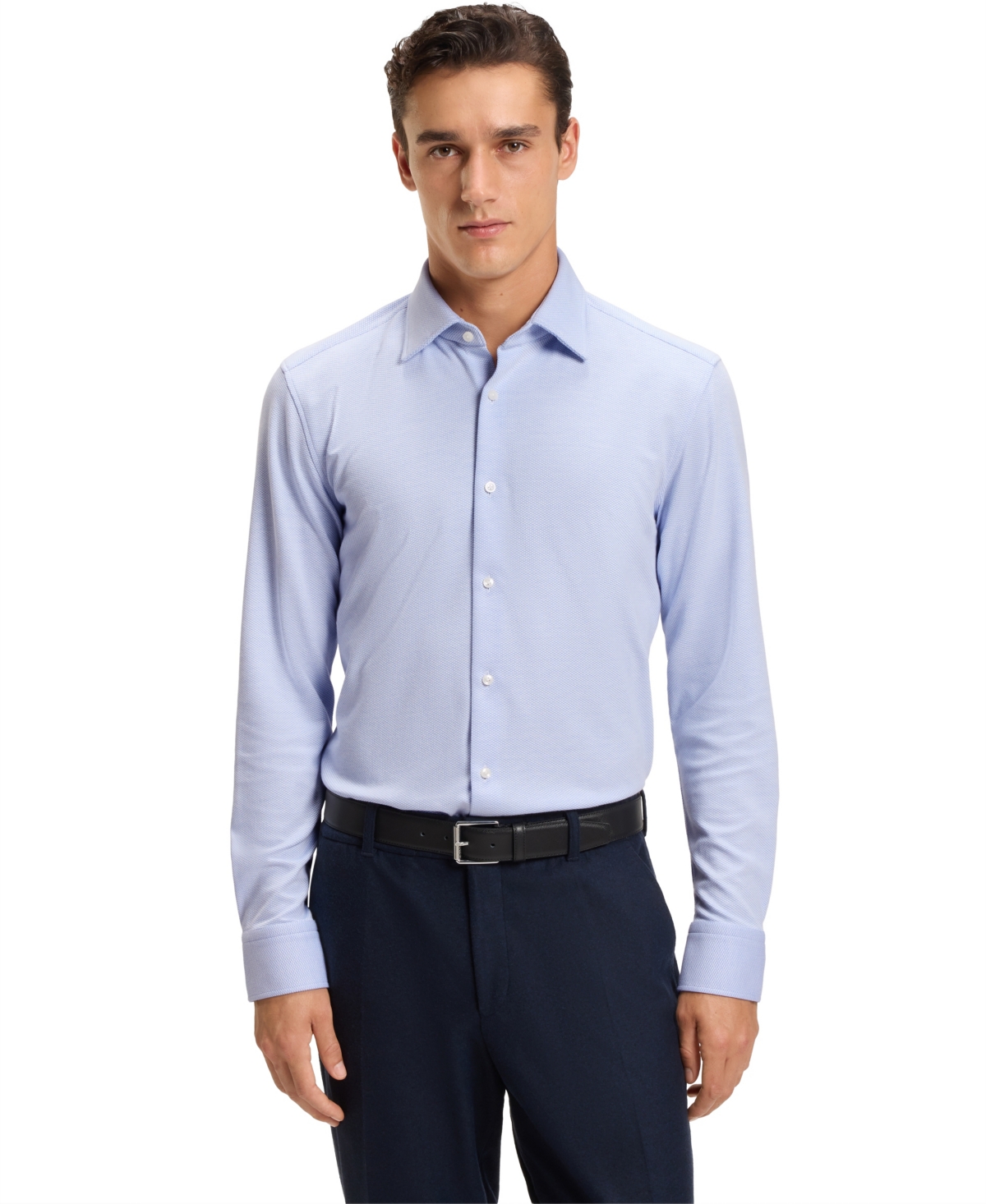 Click here for Boss by Hugo Boss Mens Cotton Blend Slim-Fit Dress... prices
