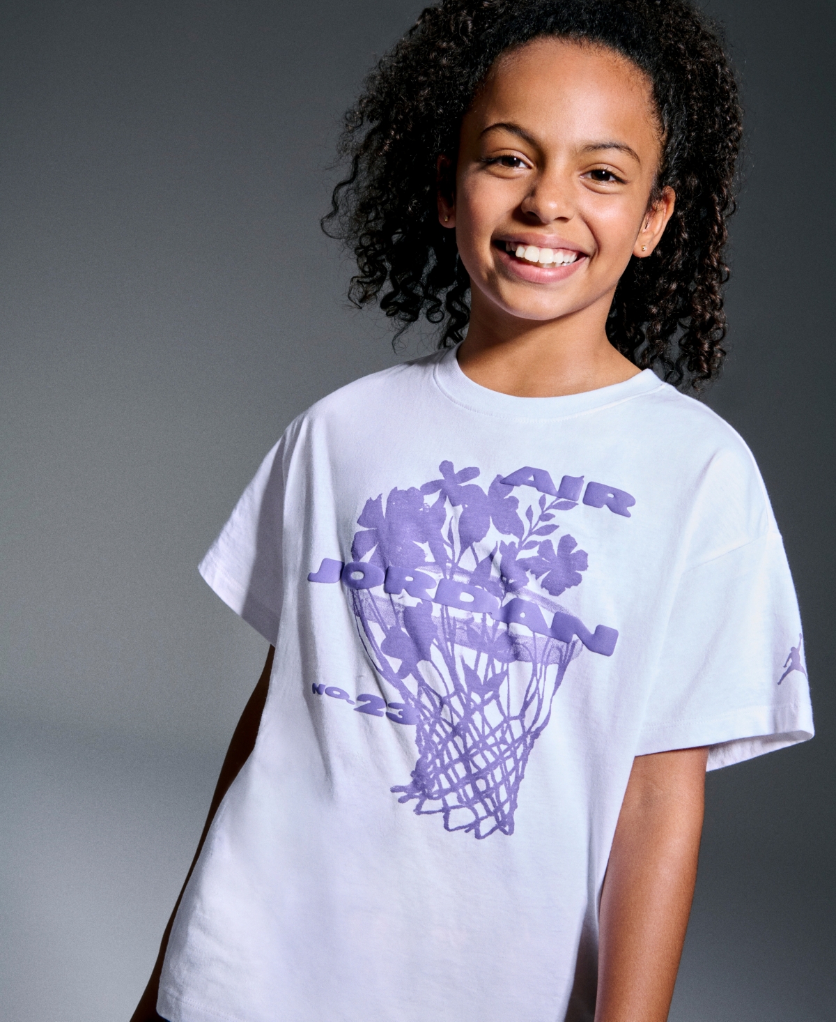 Click here for Jordan Big Girls 23 Flowers Short sleeve T-Shirt -... prices