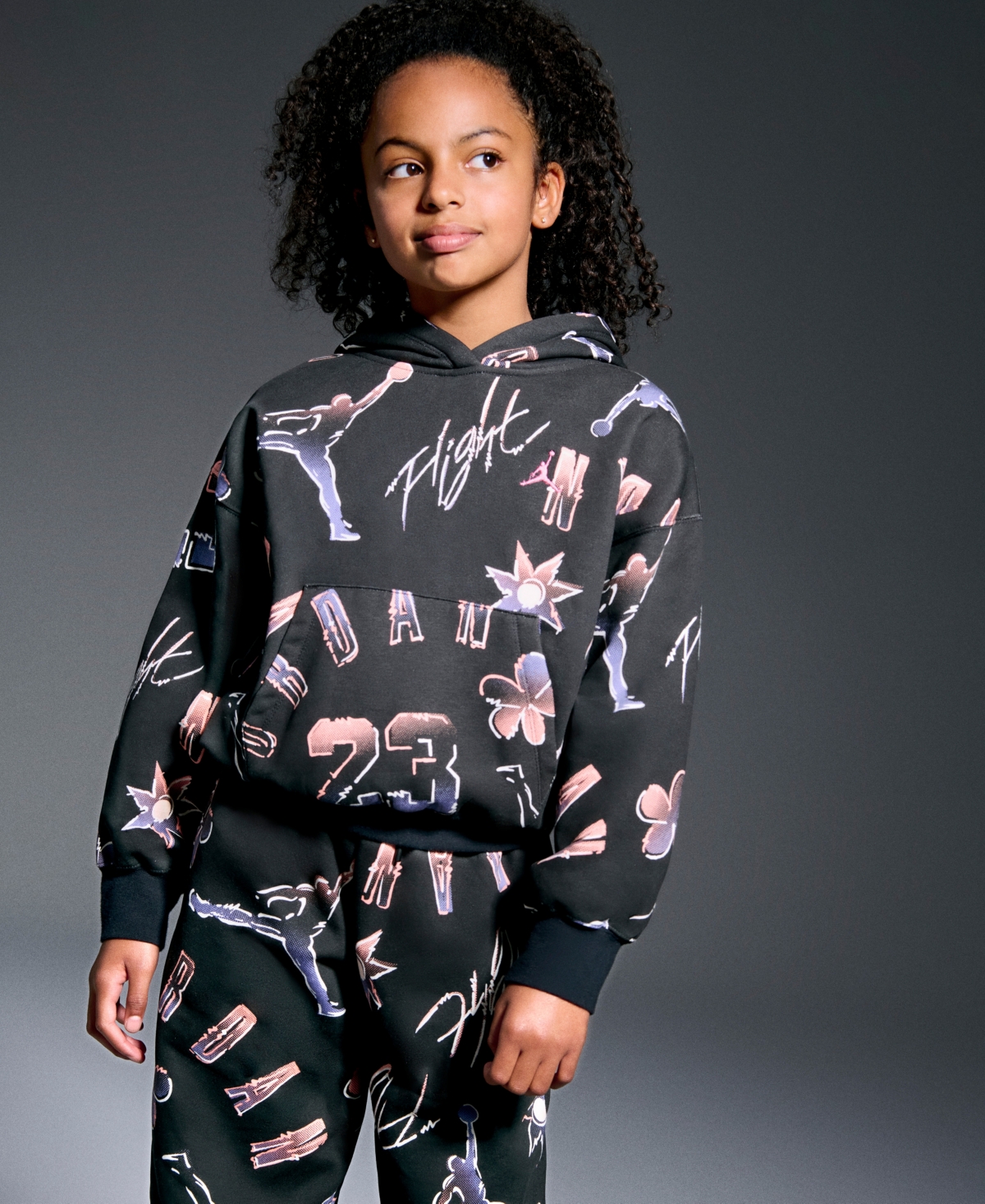 Click here for Jordan Big Girls 23 Throwback Hoodie - Black prices
