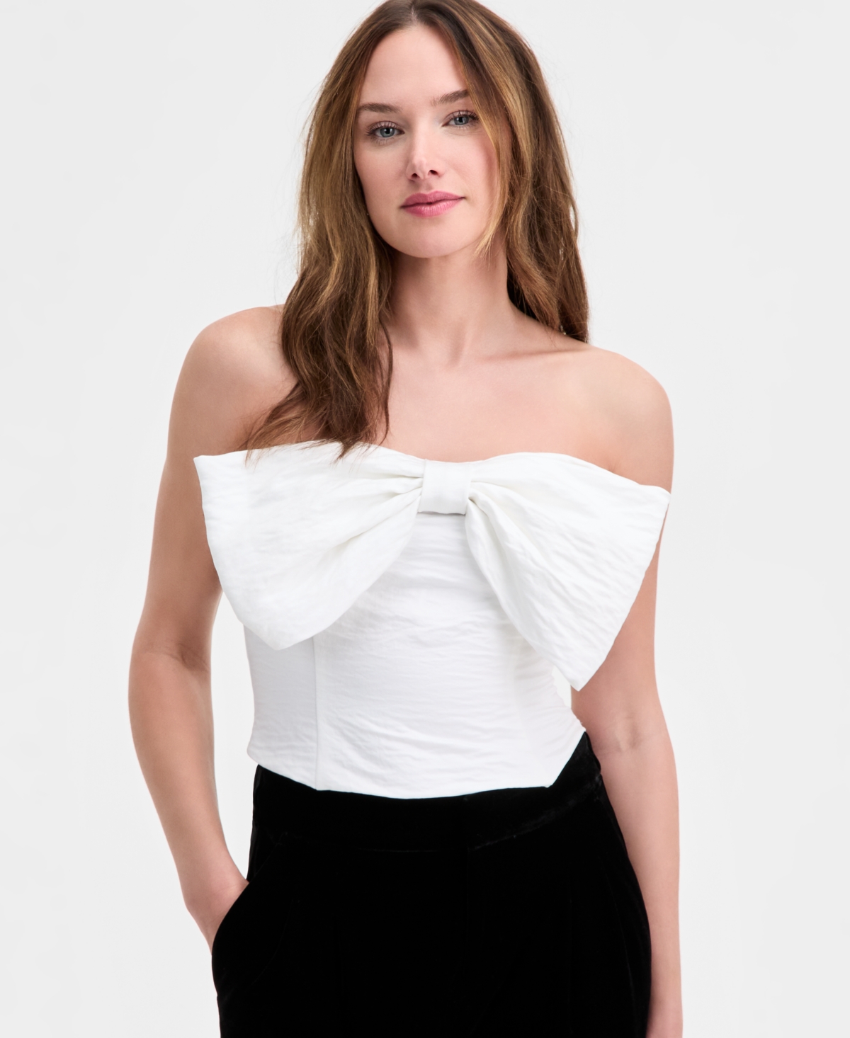 Click here for On 34th Woven Solid Bow Bandeau Top  Macys Exclusi... prices
