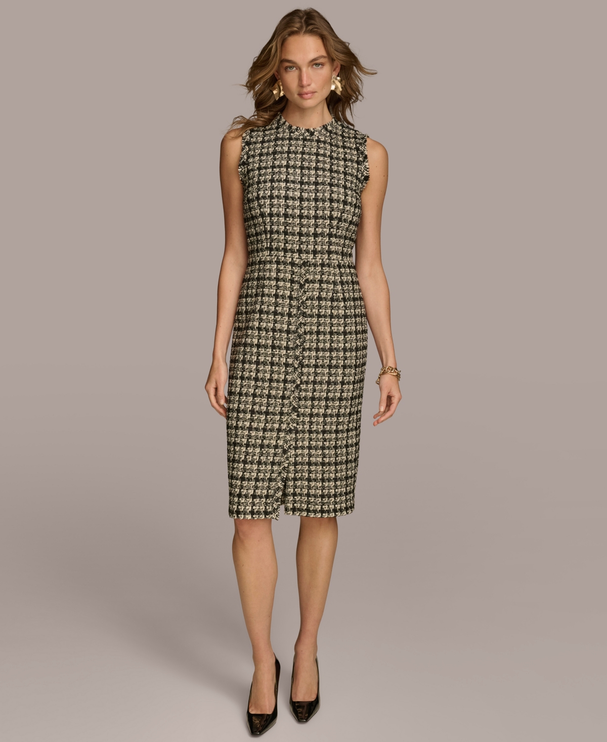 Click here for Donna Karan New York Womens Tweed Sleeveless Dress... prices