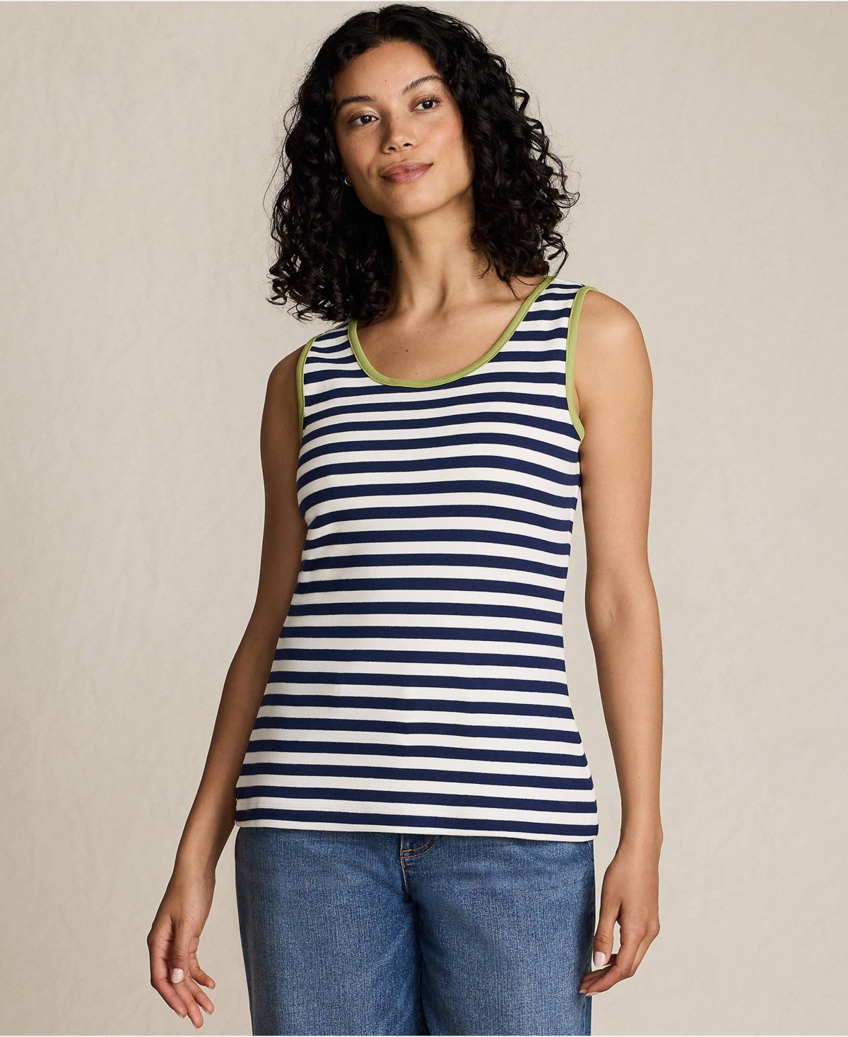 Click here for Lands End Womens Cotton Tank Top - Deep sea navy e... prices