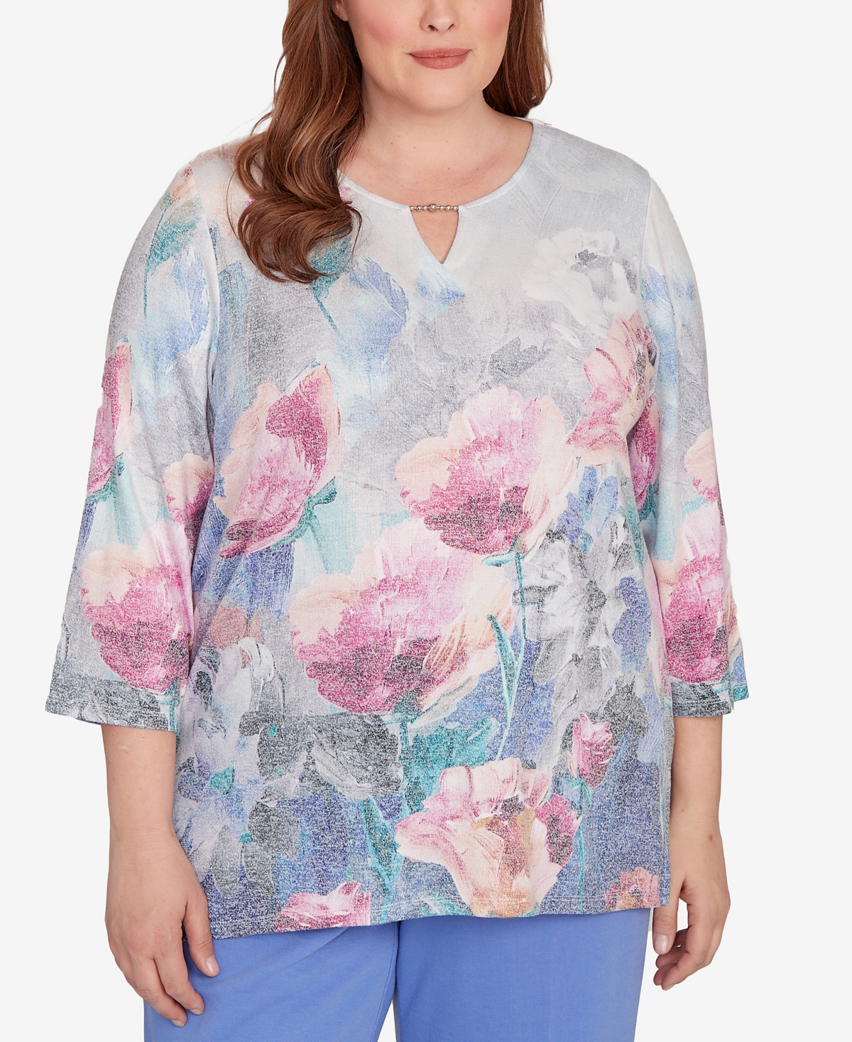 Click here for Alfred Dunner Plus Size Casual Vibe Floral Brushst... prices