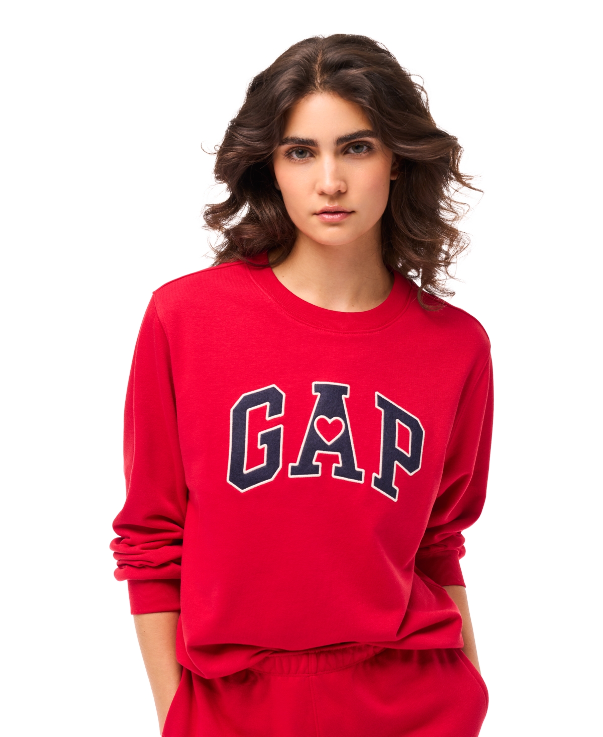 Click here for Gap Womens Crewneck Long Sleeve Top - Red prices