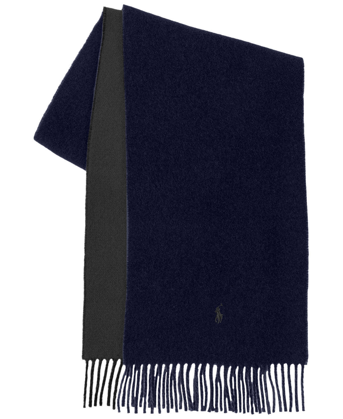Click here for Polo Ralph Lauren Mens Reversible Wool Scarf - Nav... prices