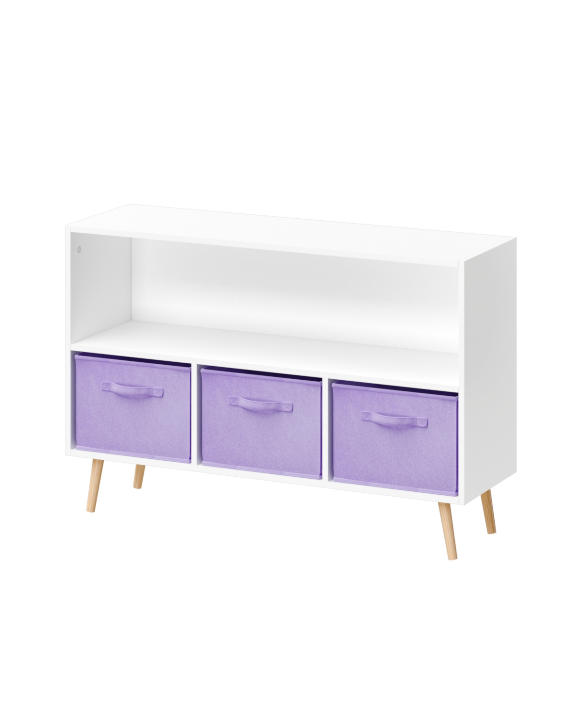 Click here for Jujabu 35 in. Wide White/Purple Kids Bookcase with... prices