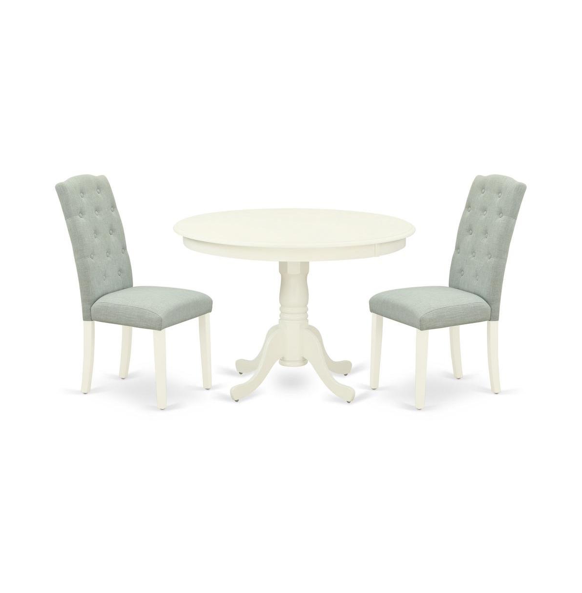 Click here for East West Furniture Dining Room Set Linen White  H... prices