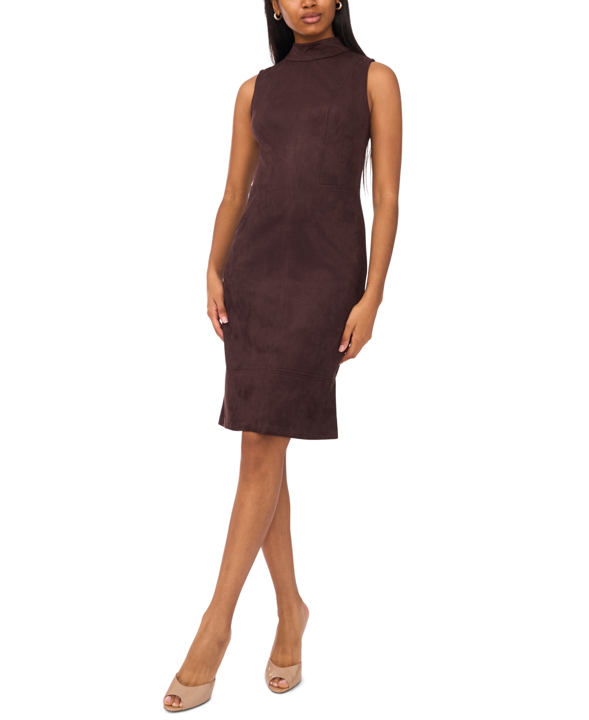 Click here for Msk Petite Suede Sleeveless Midi Dress - Dark Roas... prices