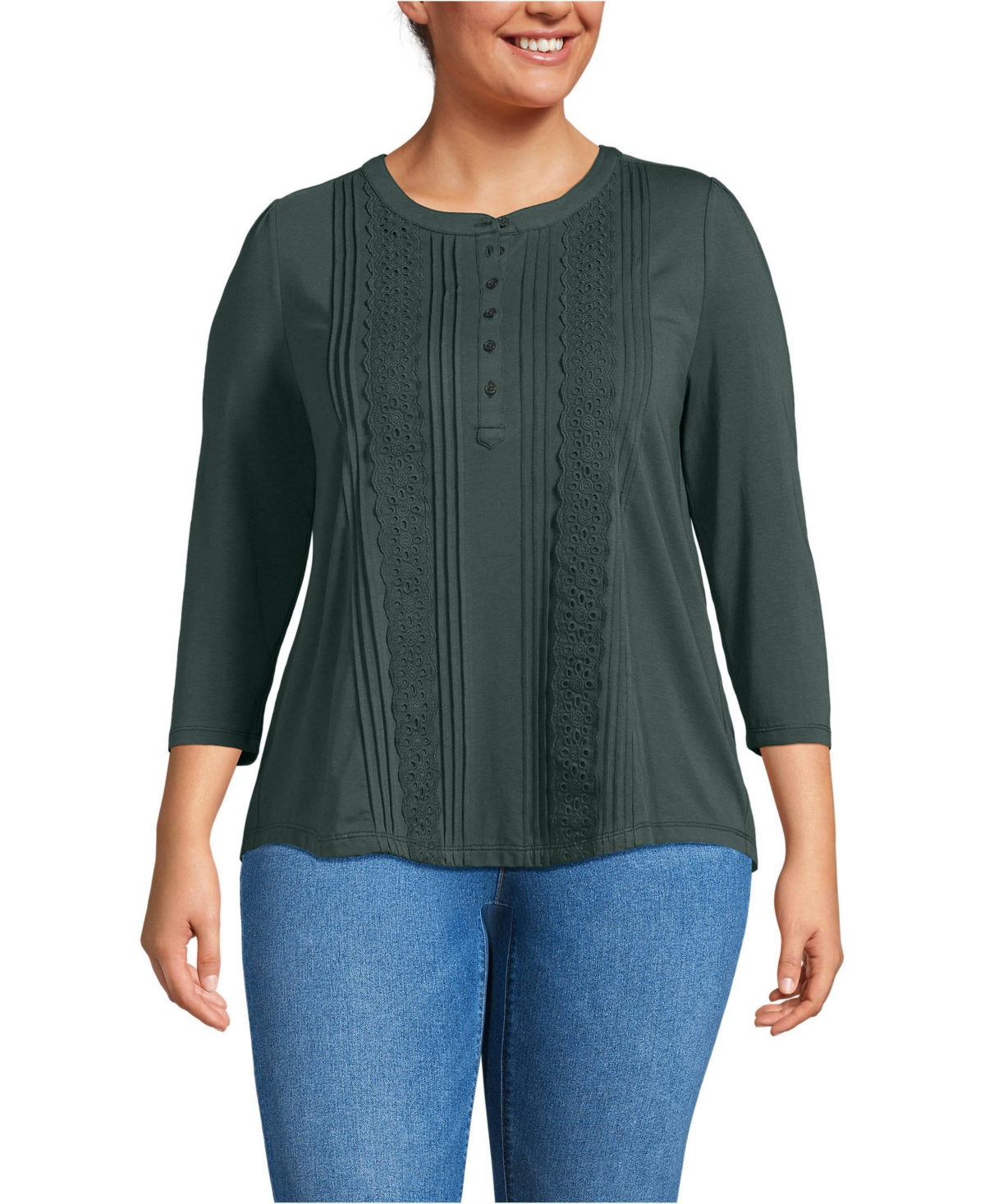 Click here for Lands End Womens Plus Size 3/4 Sleeve Lightweight... prices