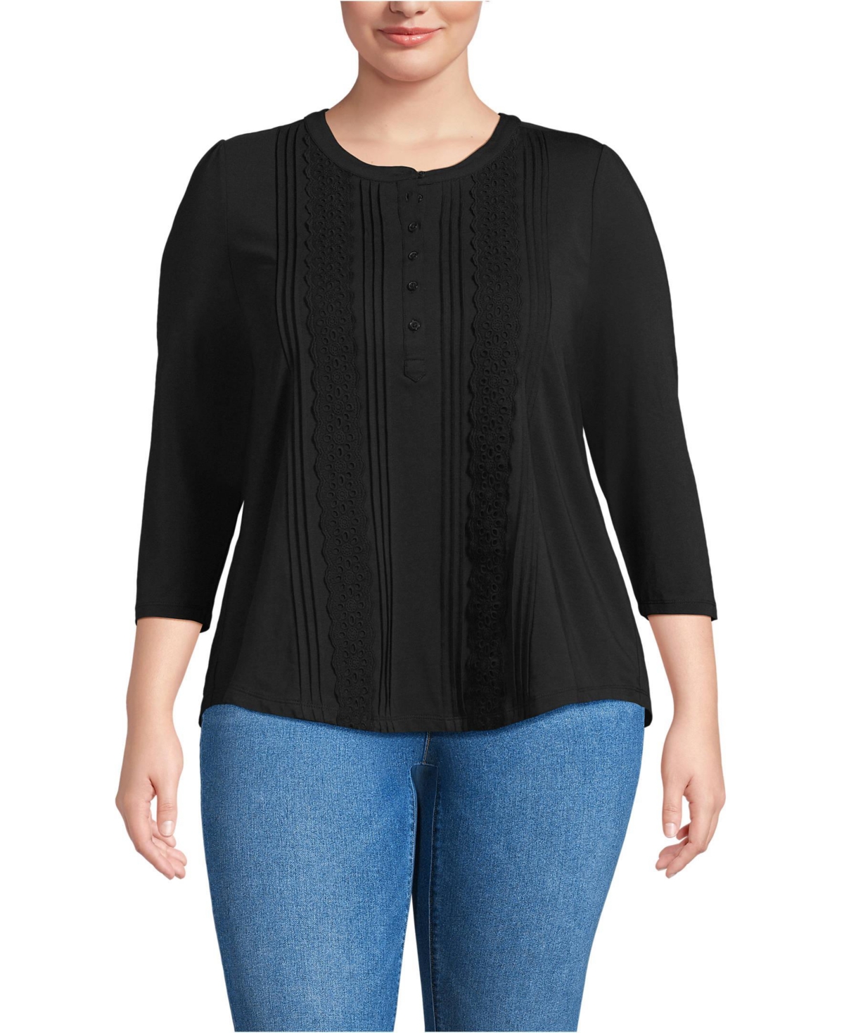 Click here for Lands End Womens Plus Size 3/4 Sleeve Lightweight... prices