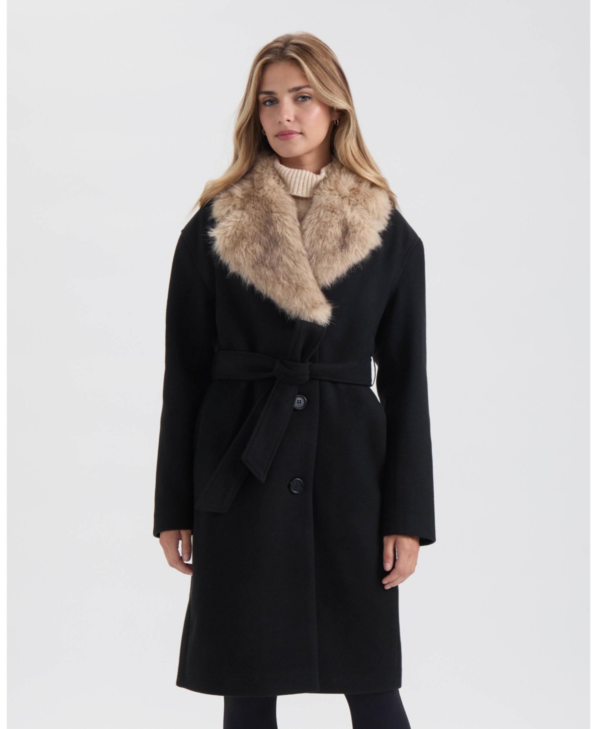 Click here for Ellen Tracy Womens Long Faux Wool Coat with Detach... prices