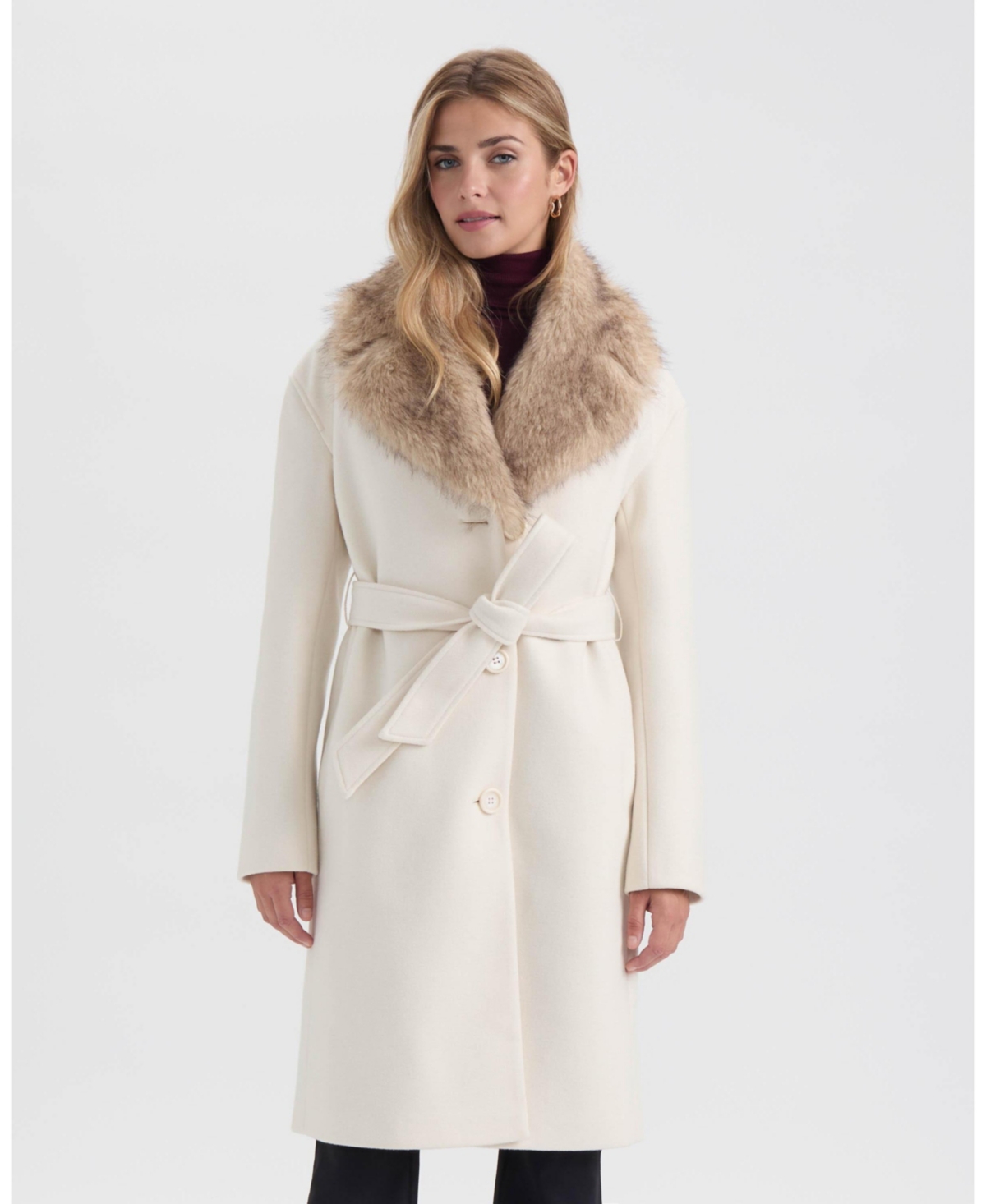 Click here for Ellen Tracy Womens Long Faux Wool Coat with Detach... prices