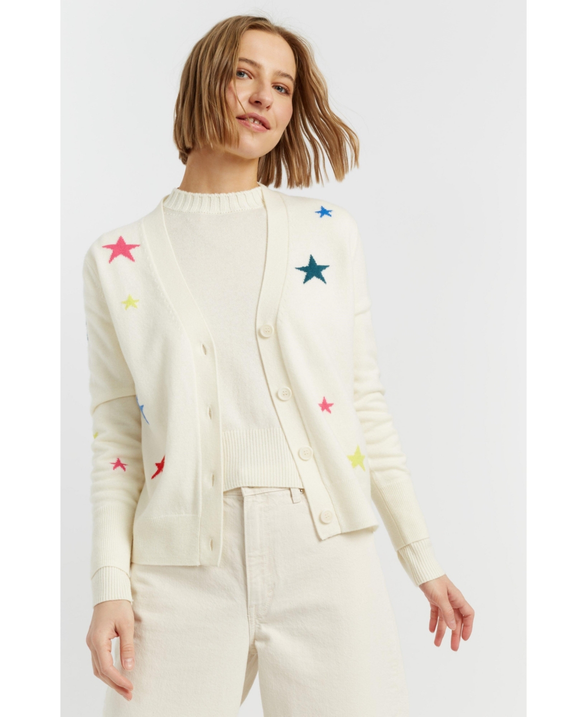 Click here for Chinti & Parker Womens Wool-Cashmere Star Cardigan... prices