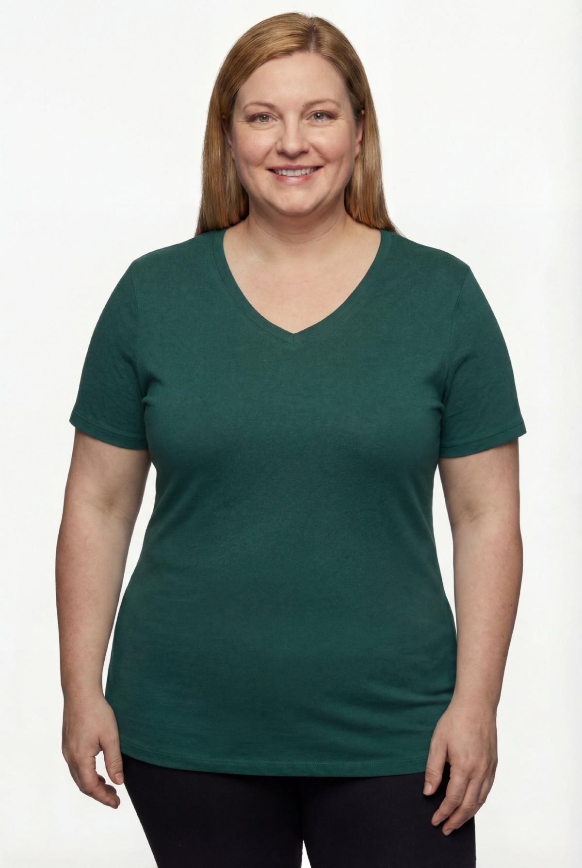 Click here for Woman Within Plus Size Perfect Short-Sleeve V-Neck... prices