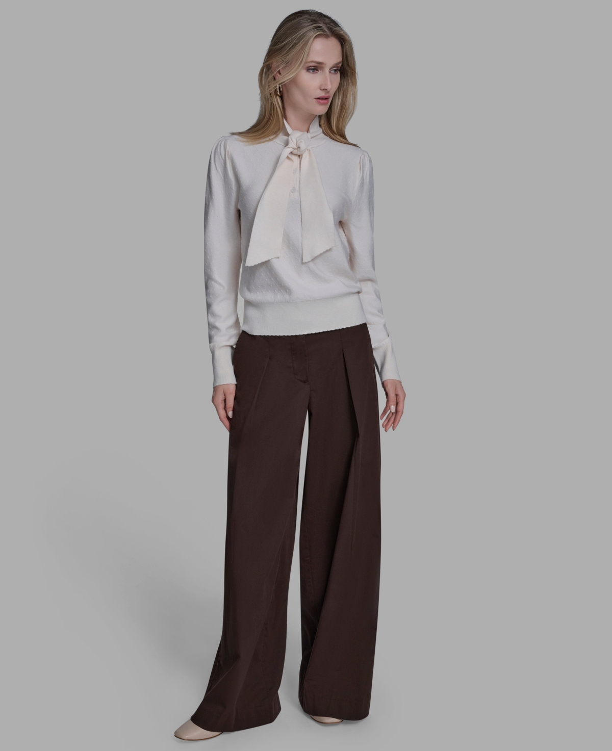 Click here for Bcbg Womens Collared Pull-on Sweater - Whisper Whi... prices