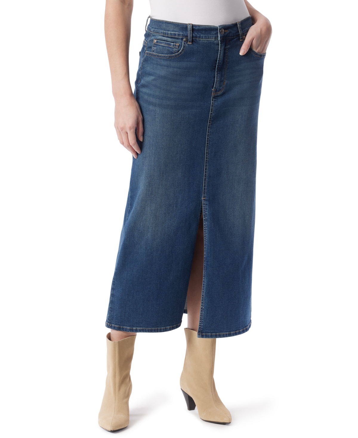 Click here for Gloria Vanderbilt Womens Petite Front-Slit Denim M... prices