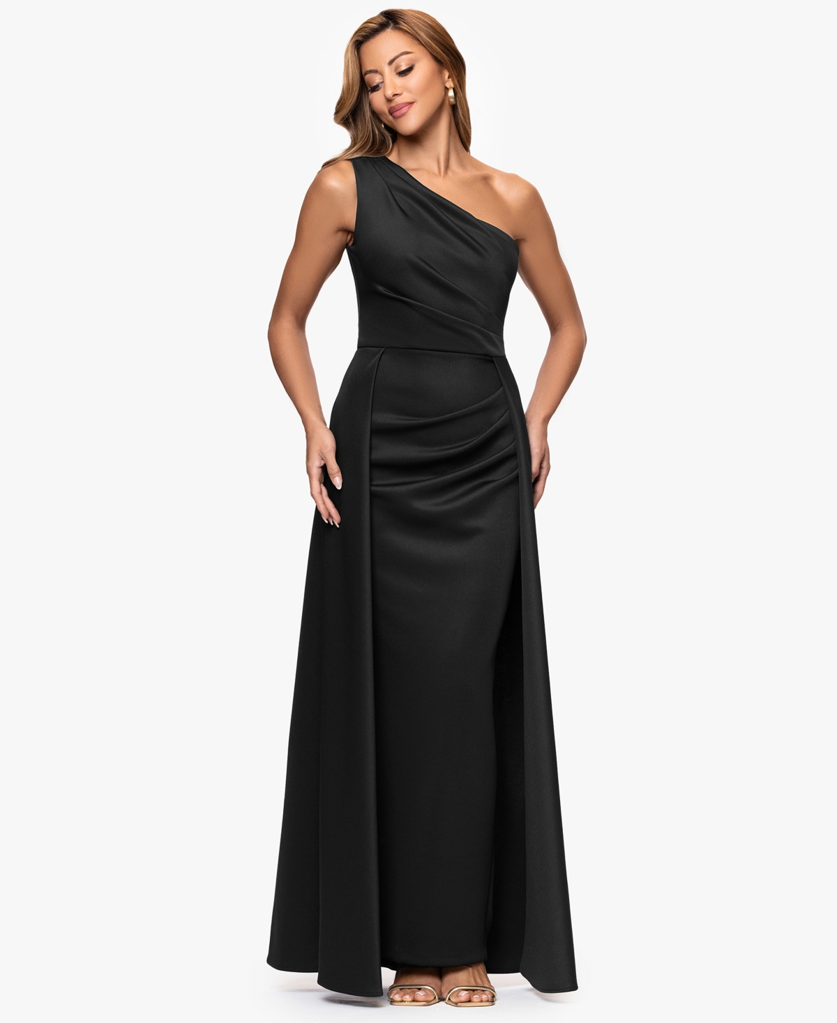 Click here for Xscape Womens One Shoulder Ball Gown - Black prices