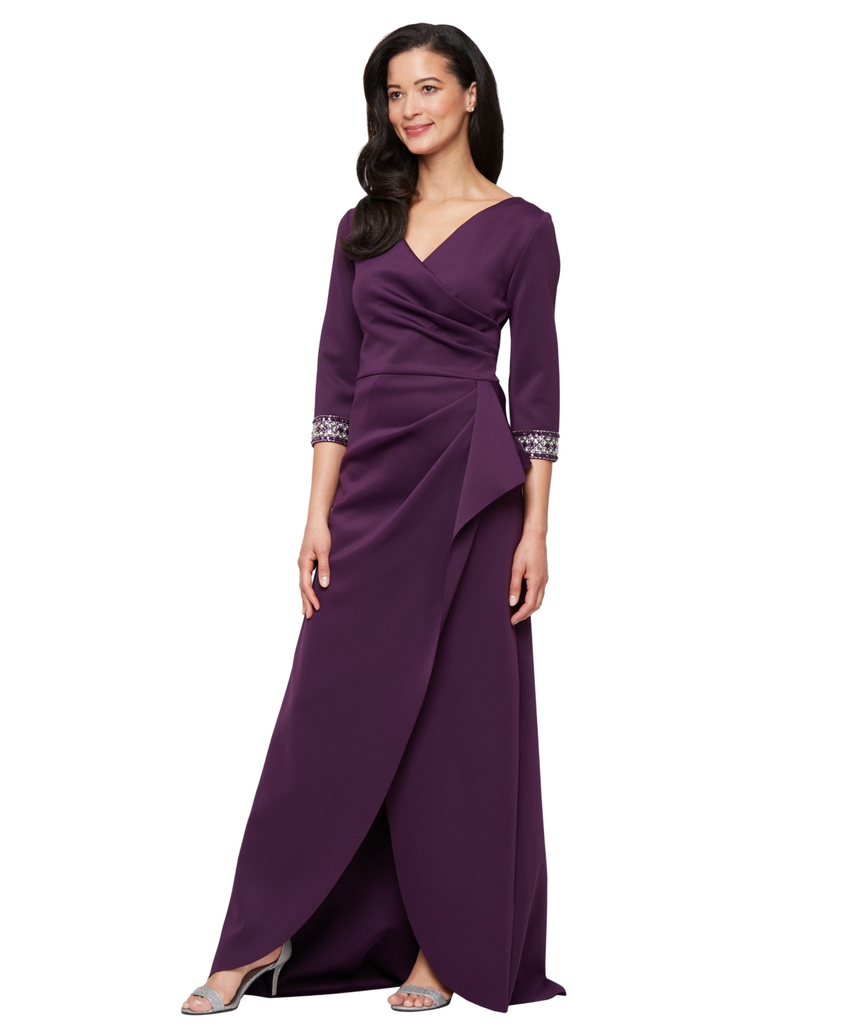 Click here for Alex Evenings Long Stretch Scuba Crepe Dress - EGG... prices