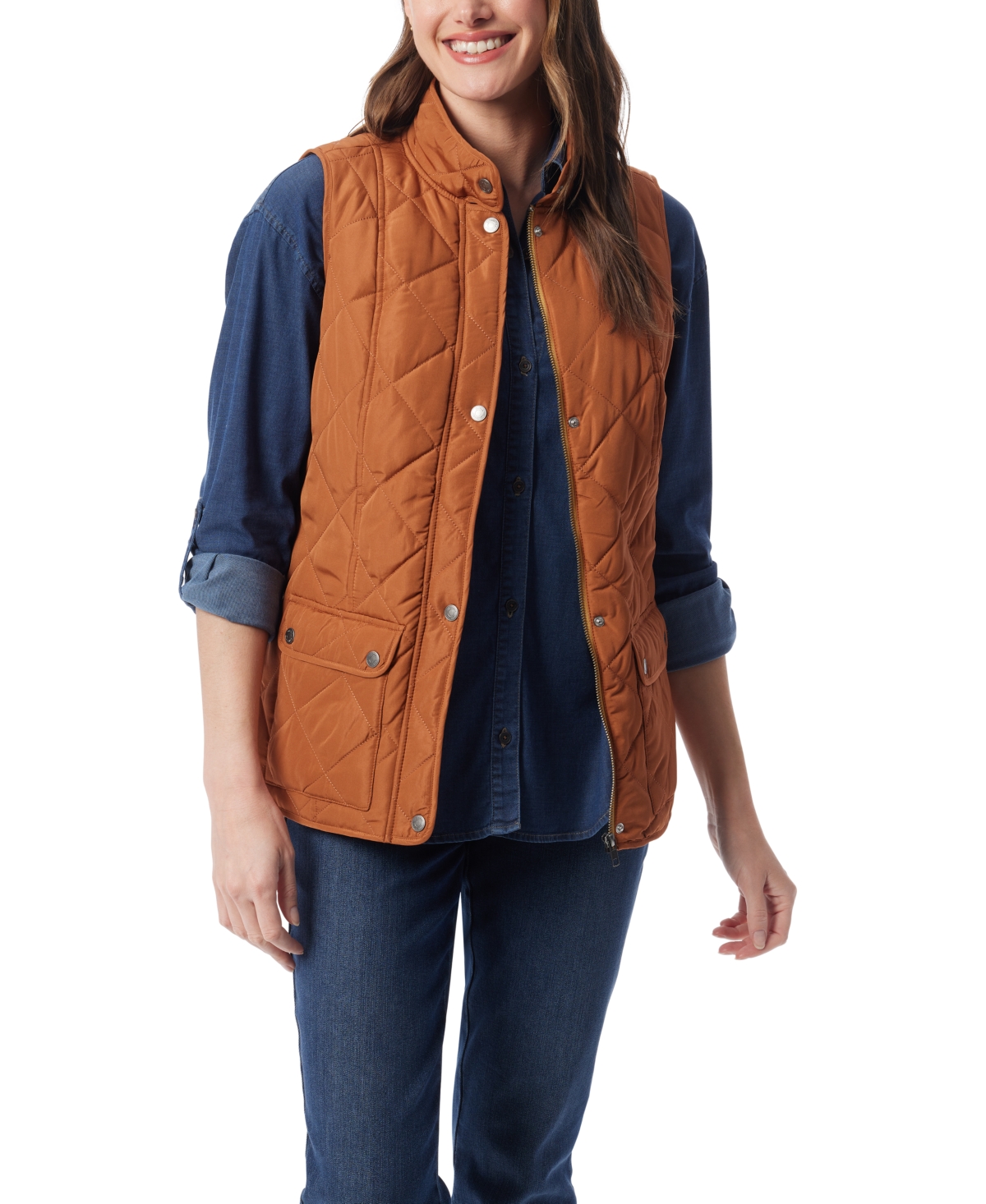 Click here for Gloria Vanderbilt Womens Quilted Vest Sleeveless J... prices