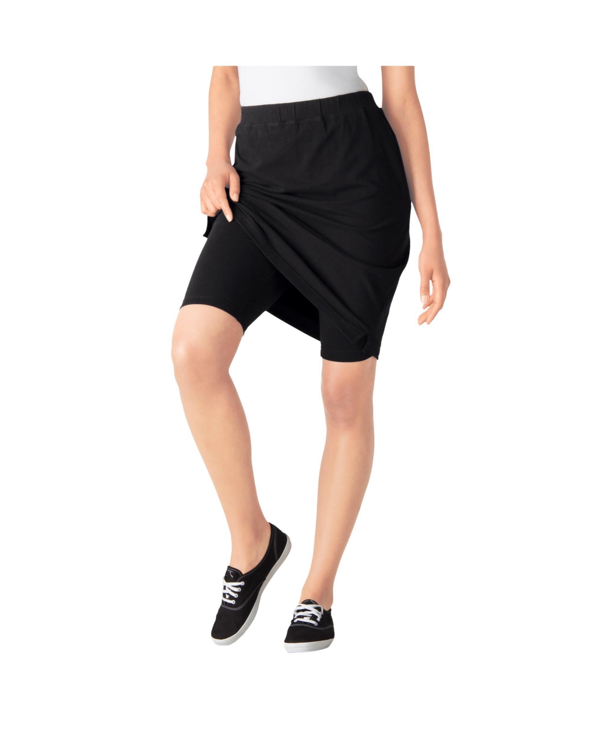 Click here for Woman Within Plus Size Within Stretch Cotton Skort... prices