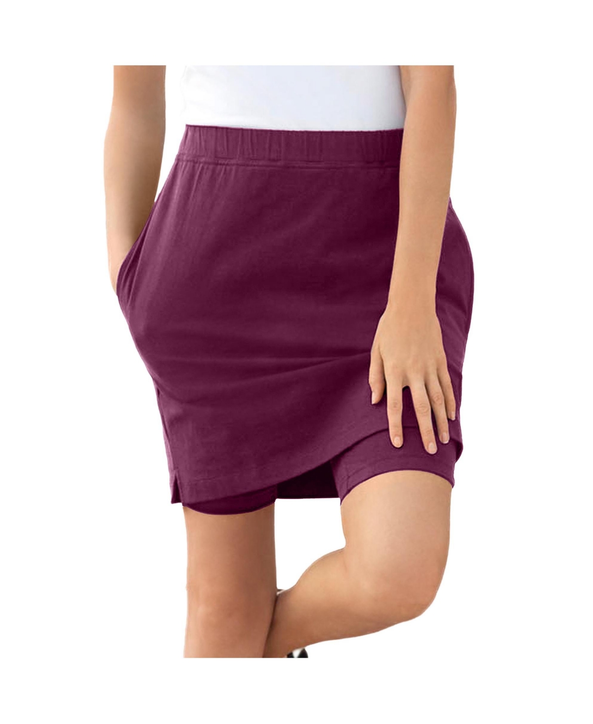 Click here for Woman Within Plus Size Within Stretch Cotton Skort... prices