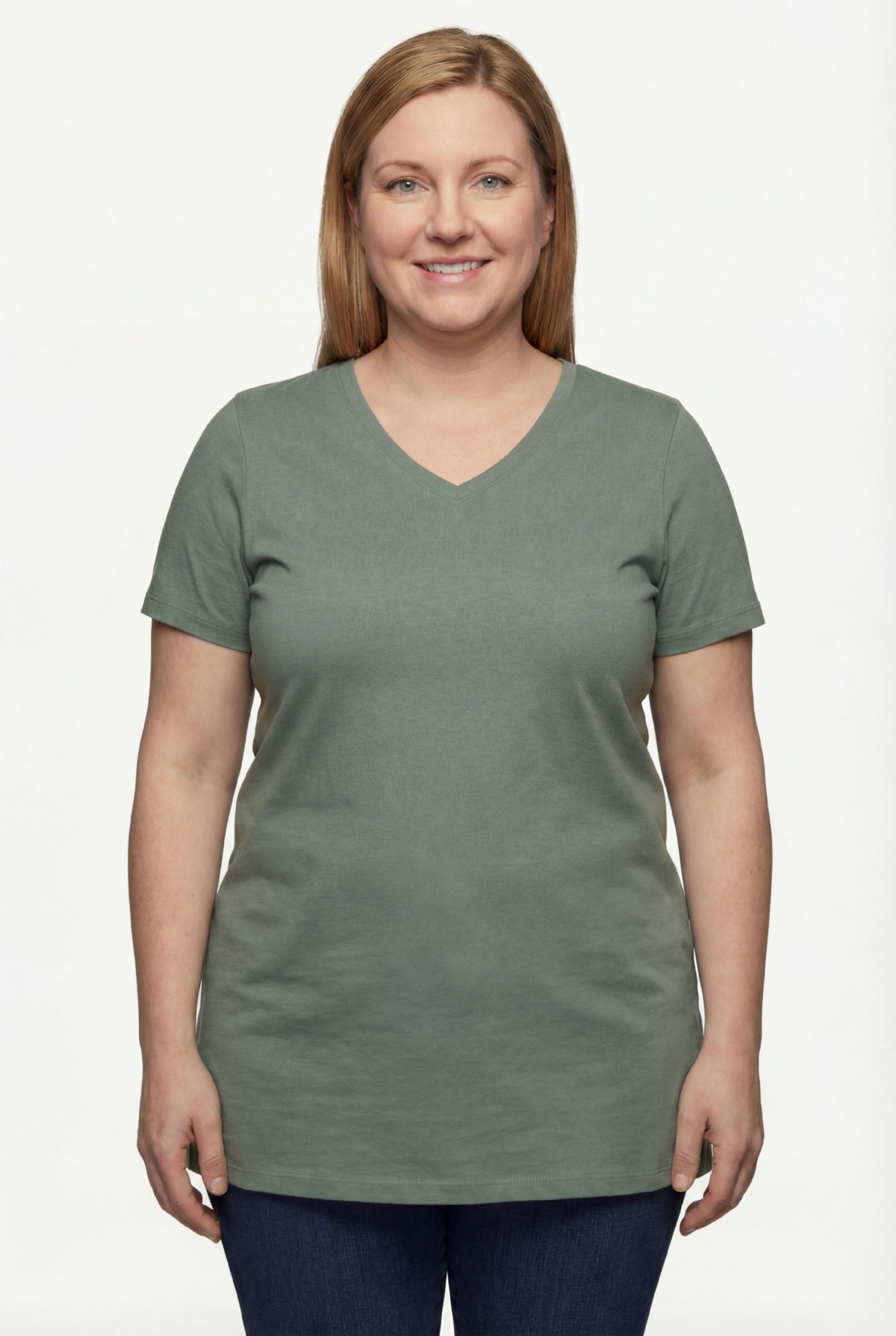 Click here for Woman Within Plus Size Perfect Short-Sleeve V-Neck... prices
