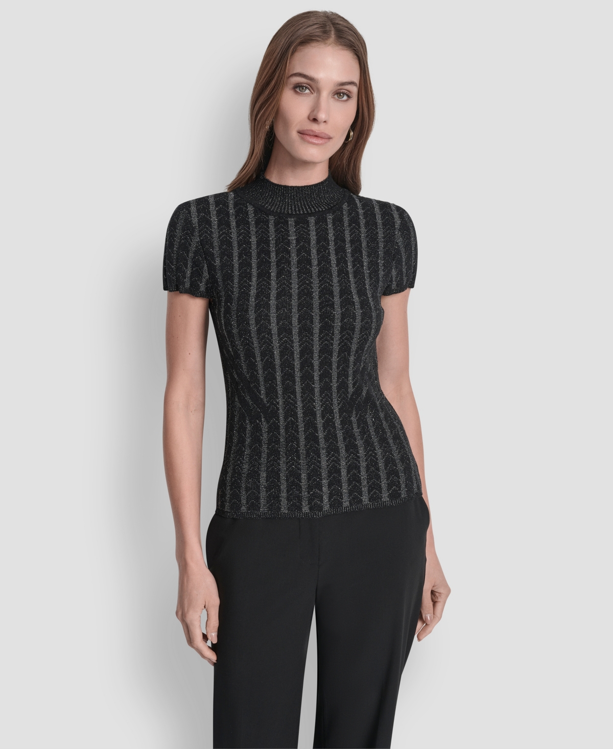 Click here for Dkny Womens Mock Neck Sweater - Black prices