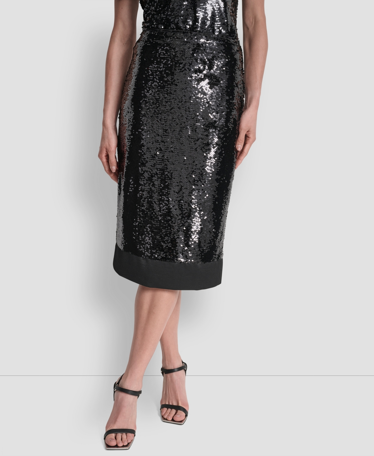 Click here for Dkny Womens Sequin Detail Skirt - Black prices