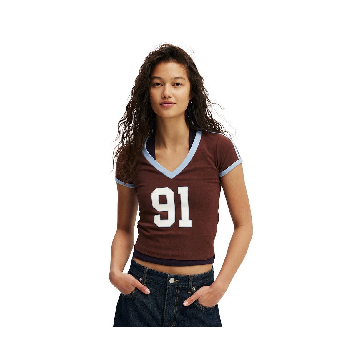 Click here for Cotton On Womens V Neck Retro Baby Graphic Tee - 9... prices