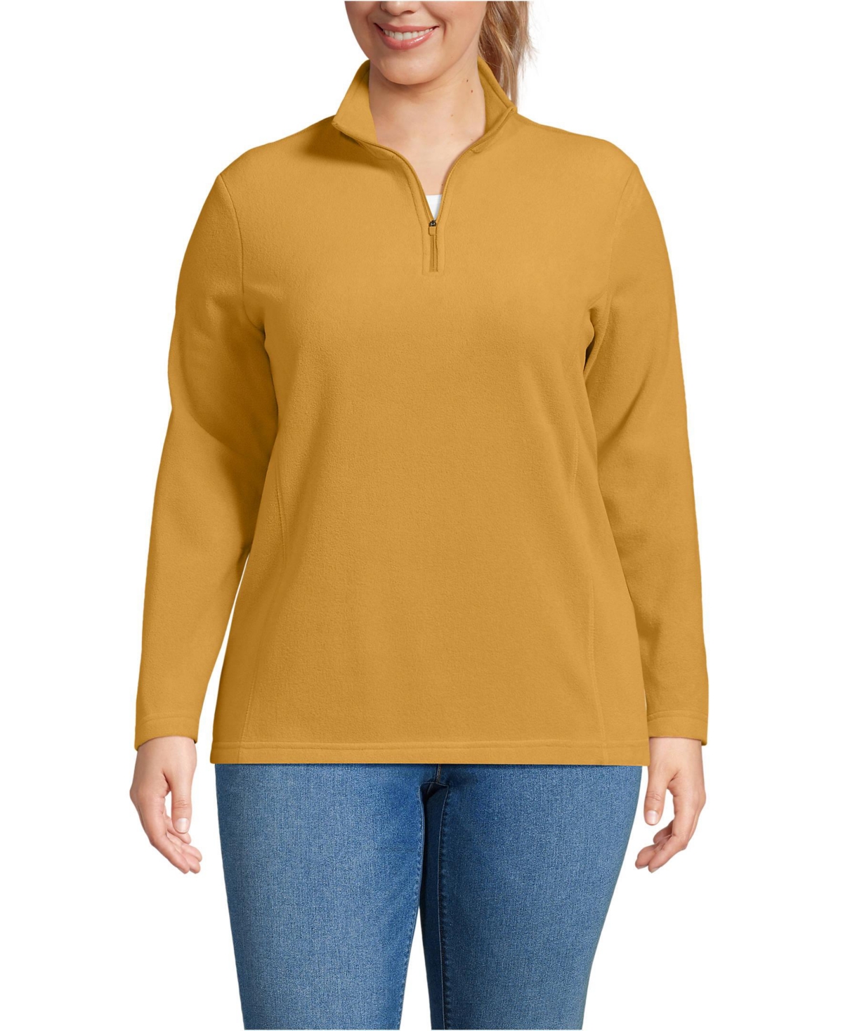 Click here for Lands End Plus Size Anyweather Fleece Quarter Zip... prices